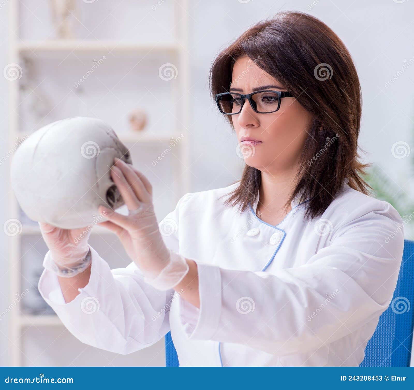 Doctor Working in the Lab on Skeleton Stock Image - Image of human ...