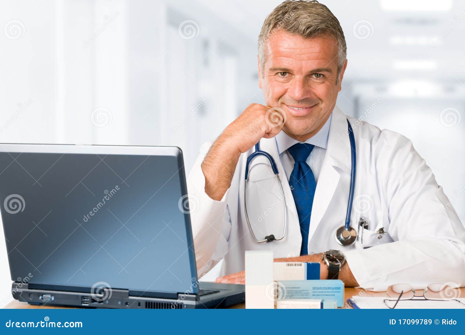 Doctor working in office stock image. Image of consultation - 17099789