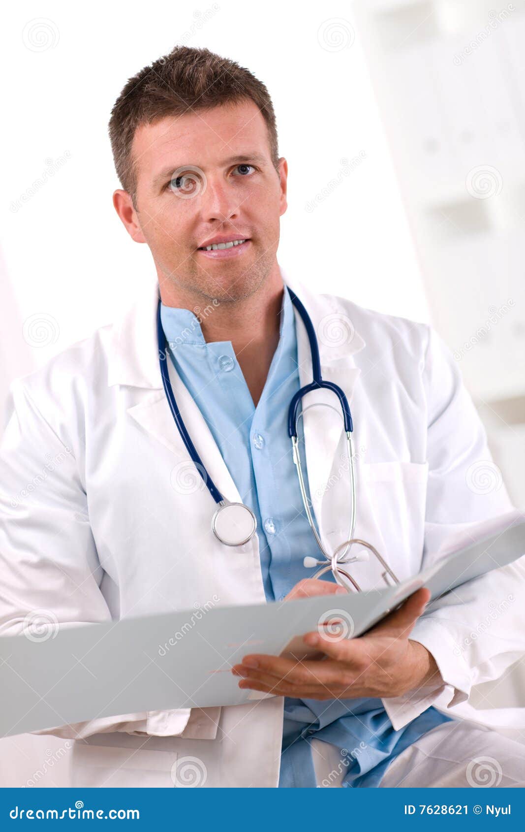 Doctor working at office stock image. Image of alone, confident - 7628621