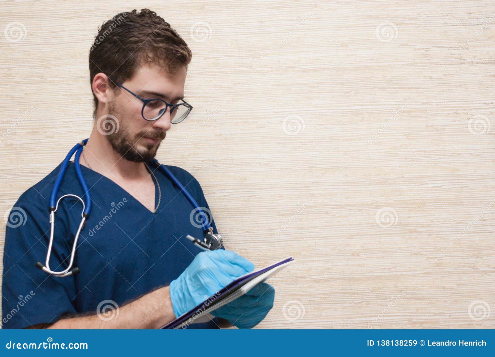 A Doctor Working in the Physician Room Stock Image - Image of copy ...