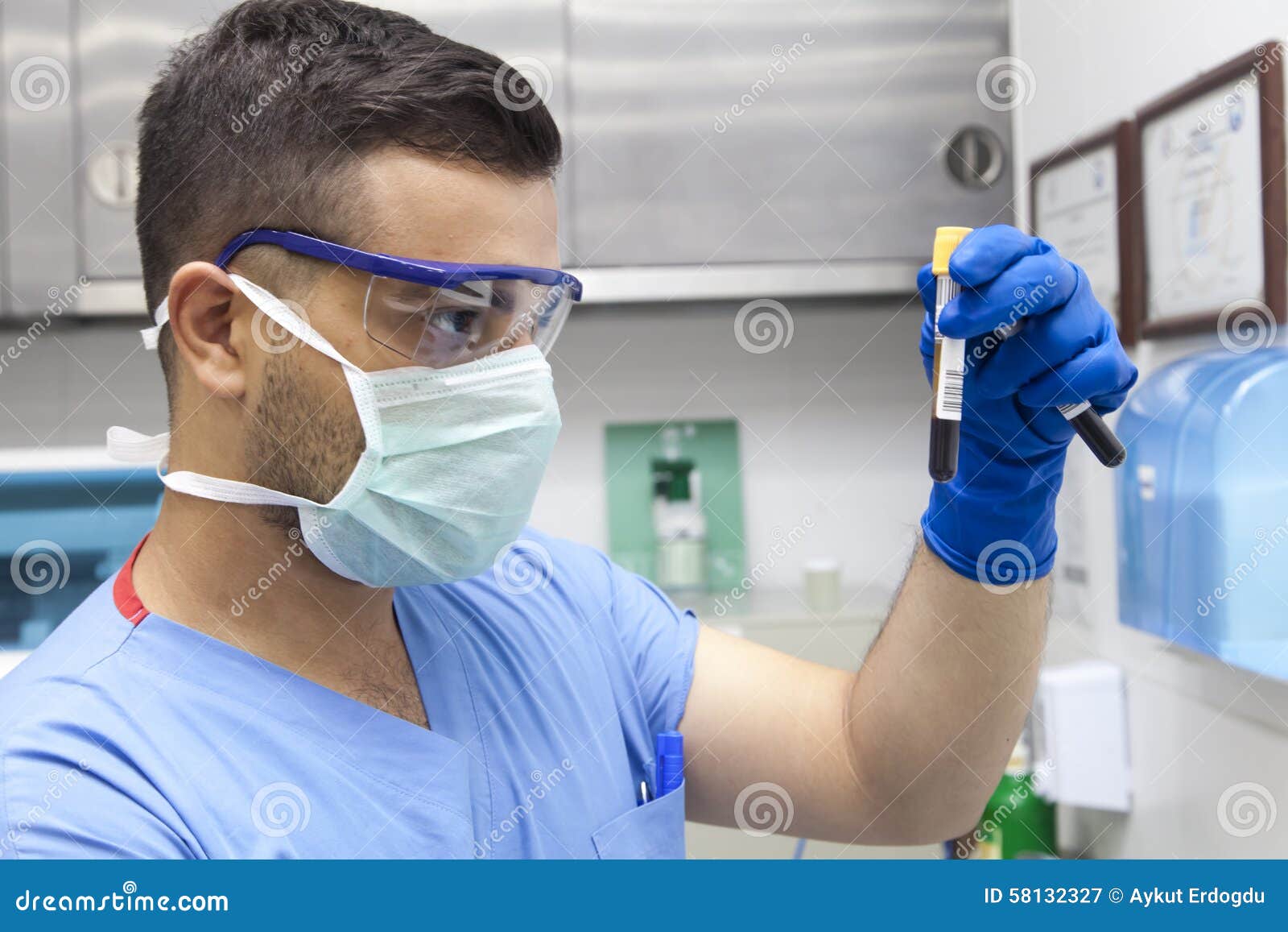 Doctor Working on Test Tubes Stock Image - Image of examining ...