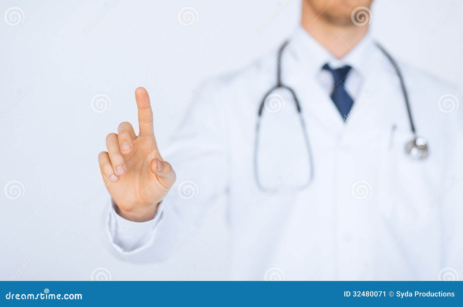 Doctor Working with Virtual Screen Stock Image - Image of button, care ...