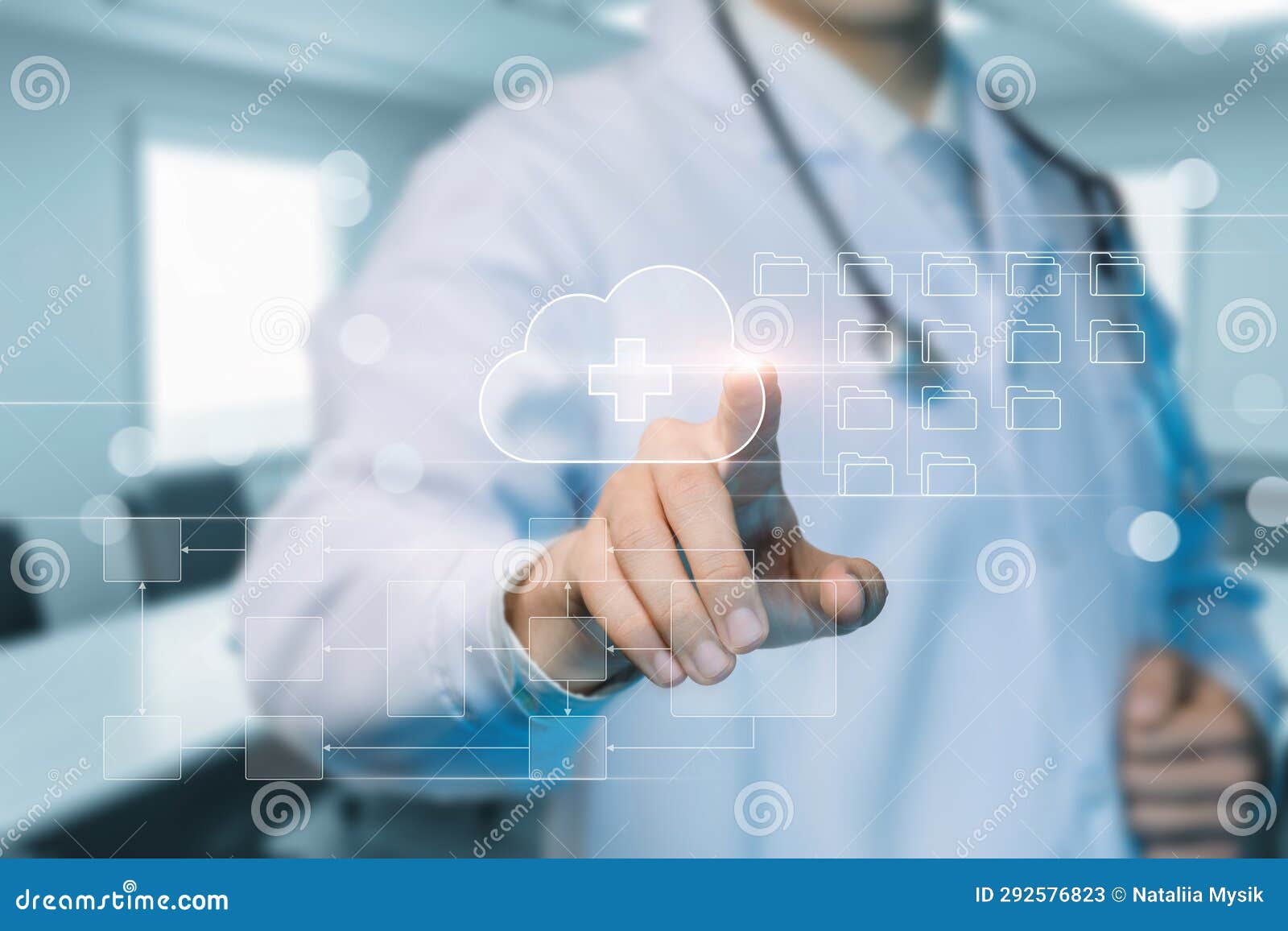 A Doctor Works with Electronic Medical Documents Stock Image - Image of ...