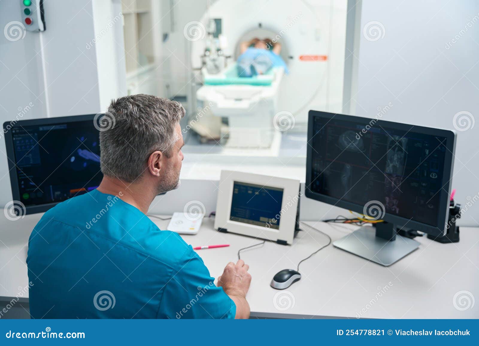 Doctor Works with an Injector To Induce Contrast Stock Image - Image of ...