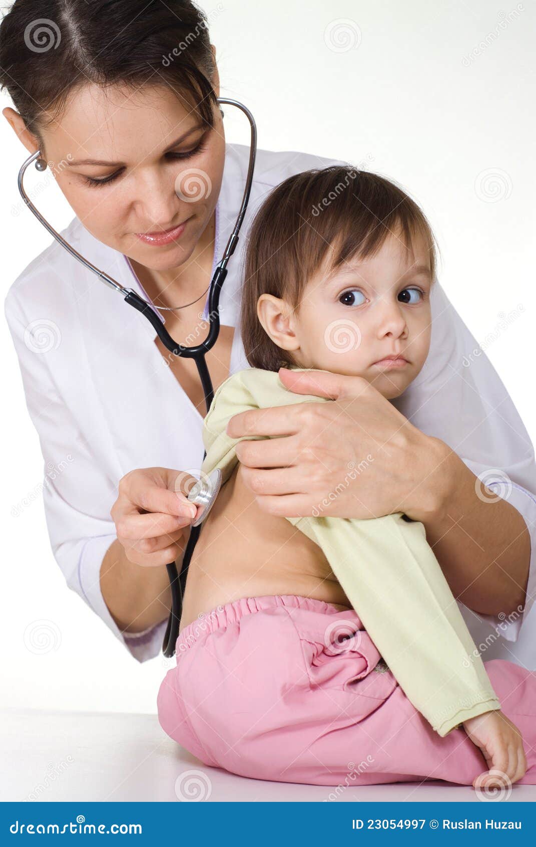 Doctor works with kid stock image. Image of caucasian - 23054997