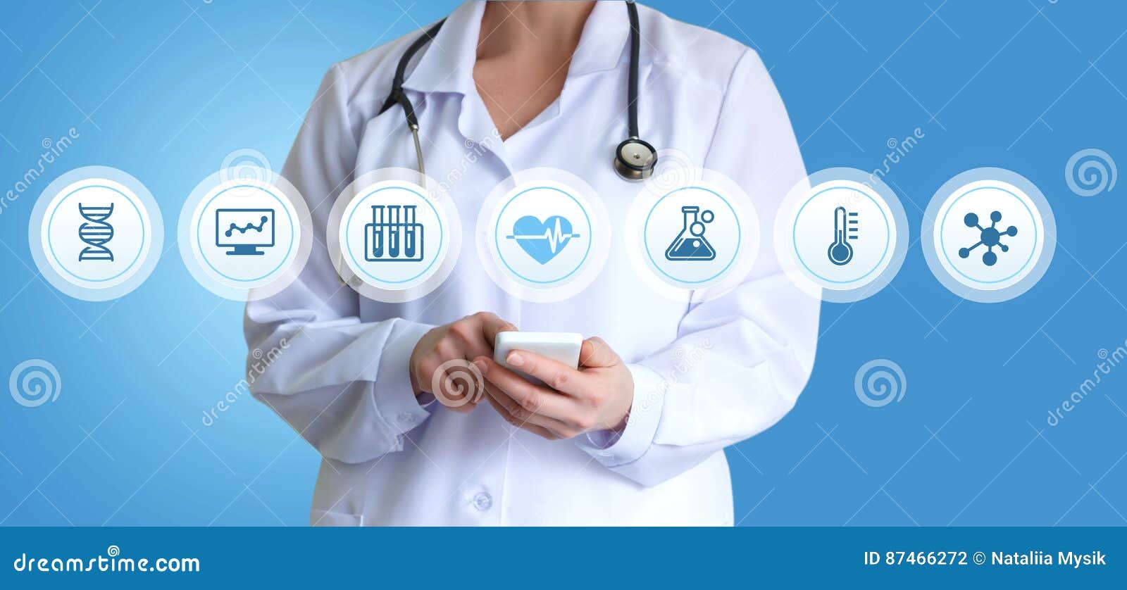 The Doctor Works with Patients on the Application. Stock Photo - Image ...