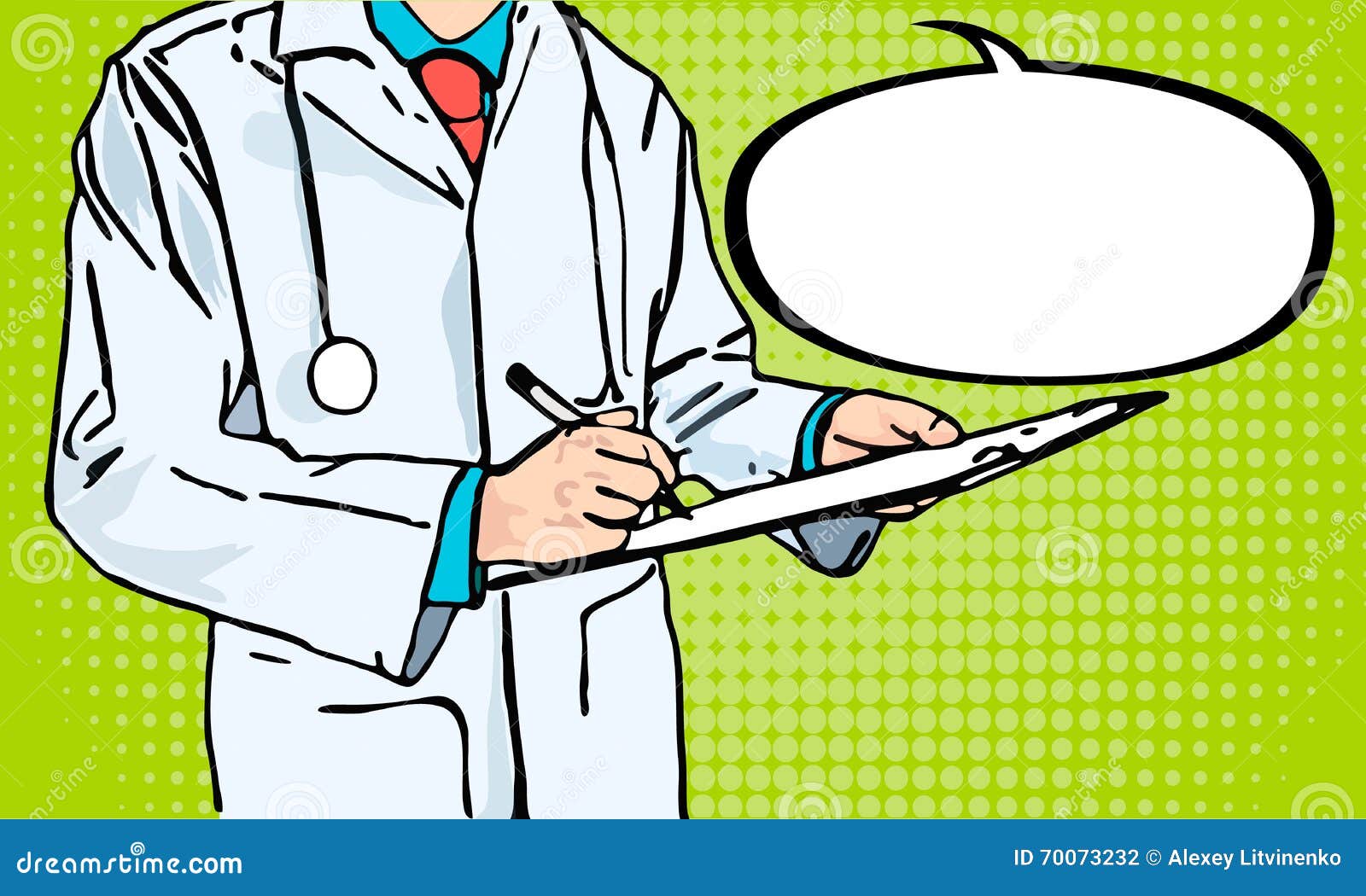 Doctor Write Note with Comic Speech Bubbles Stock Vector - Illustration ...