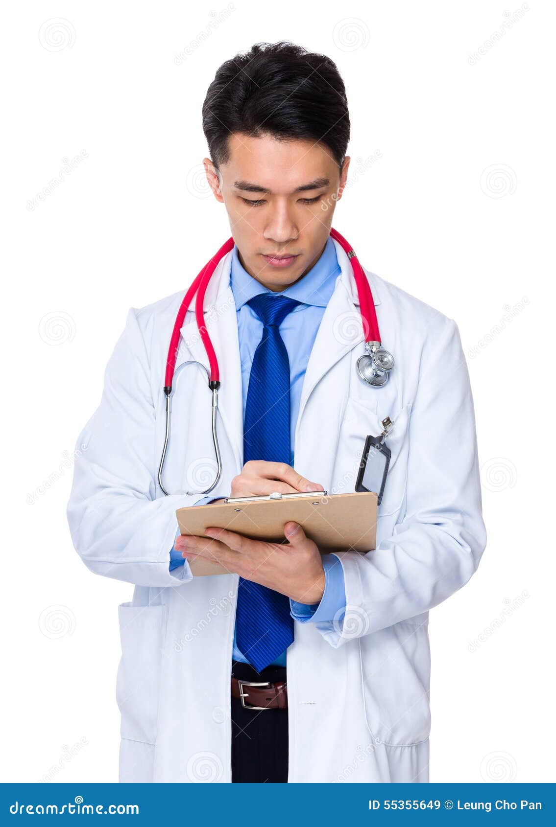 Doctor write on report stock image. Image of doctor, handsome - 55355649