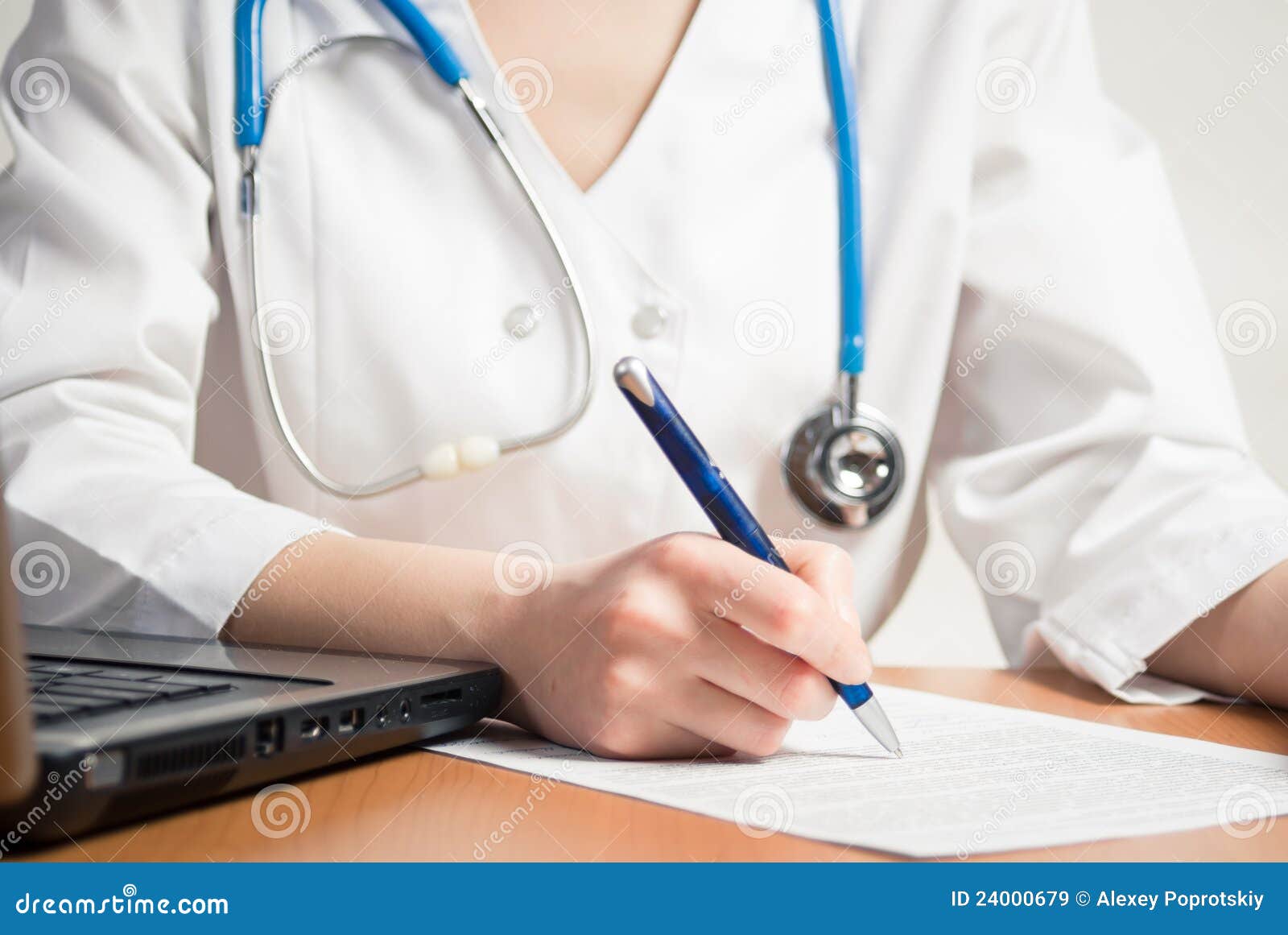 Doctor writes stock image. Image of notebook, document - 24000679
