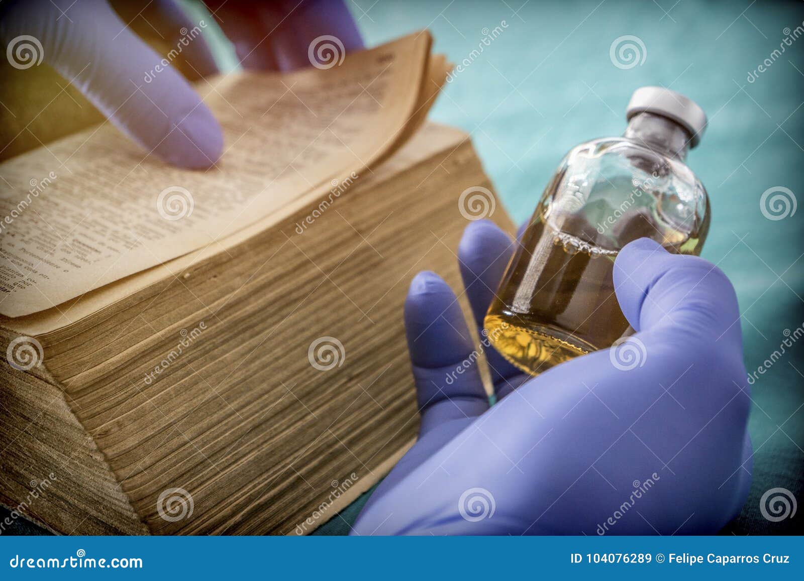 Doctor Writes on a Book of Ancient Medicine Stock Image - Image of ...