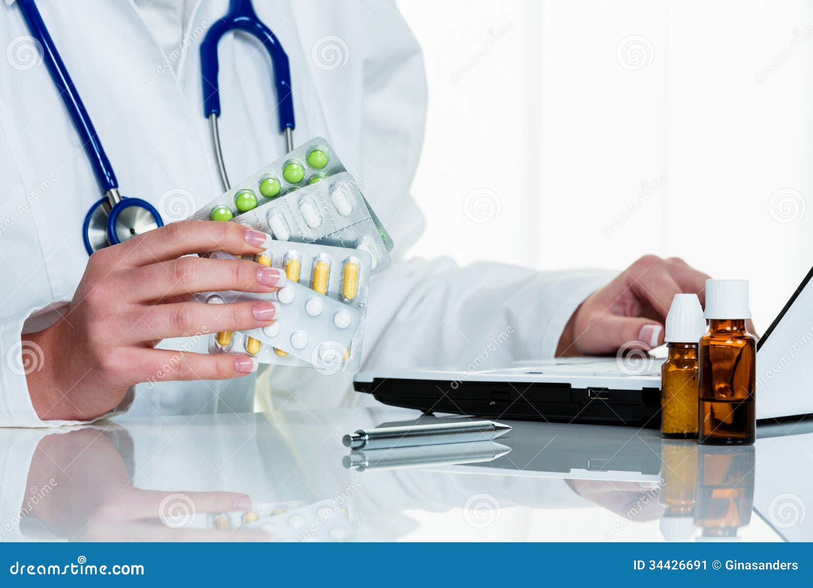 Doctor Writes a Prescription for Tablets Stock Image - Image of ...