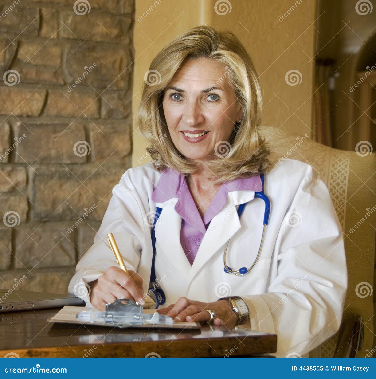 Doctor writing stock image. Image of girl, smiling, lady - 4438505