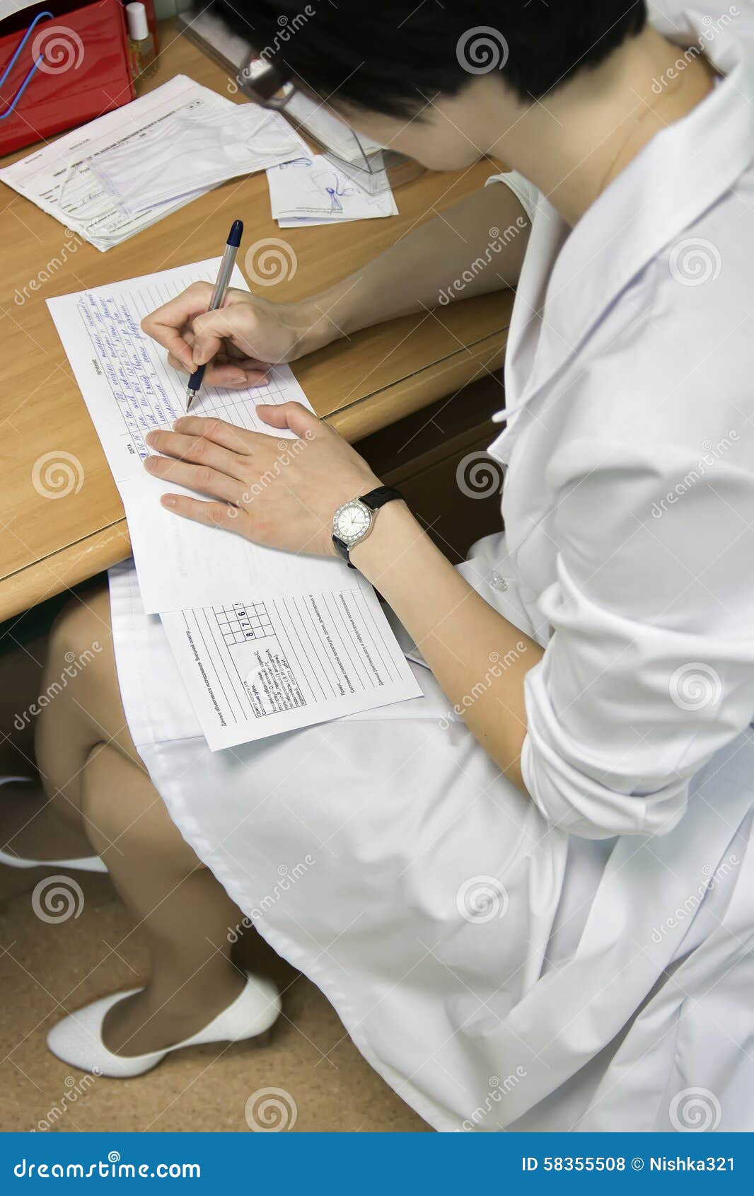Doctor writing stock photo. Image of medical, clinic - 58355508