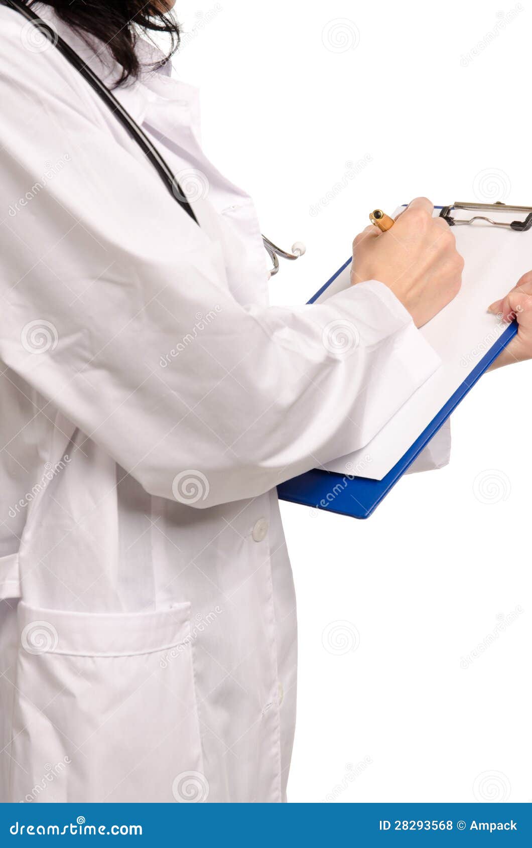 Doctor Writing Notes on a Clipboard Stock Photo - Image of single ...