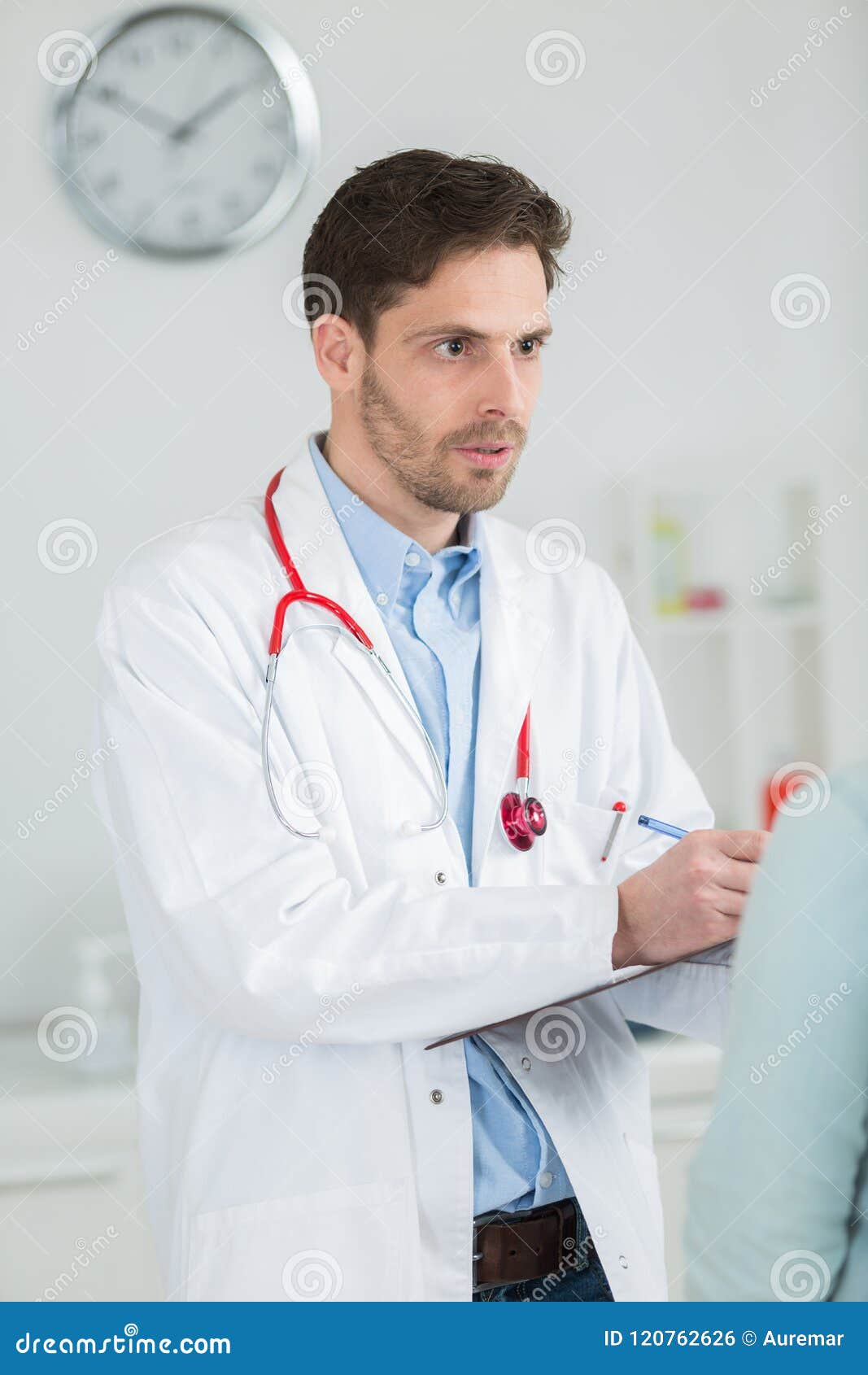 Doctor Writing the Observation Stock Photo - Image of stethoscope ...