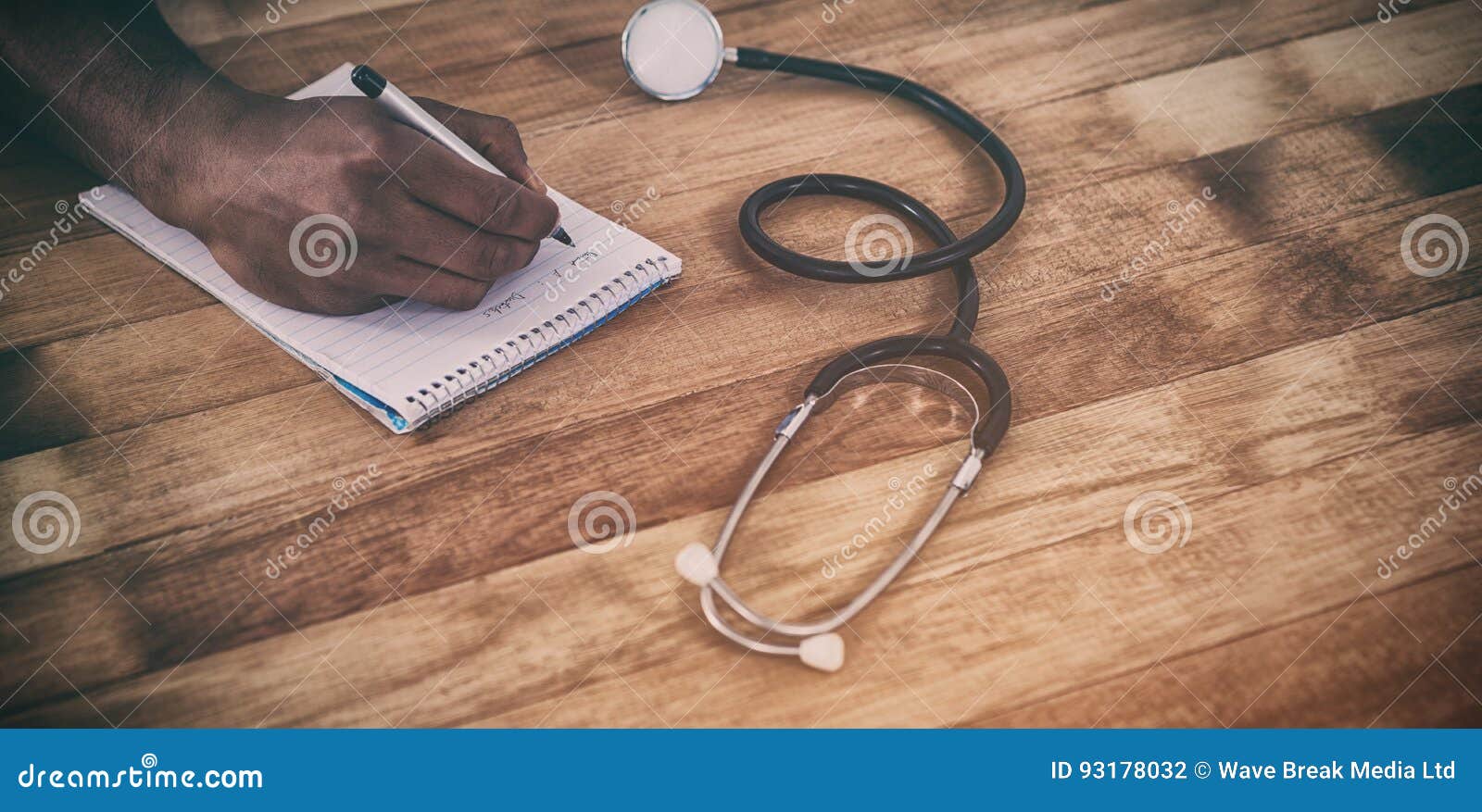 Doctor Writing Prescription on Notepad Stock Photo - Image of health ...