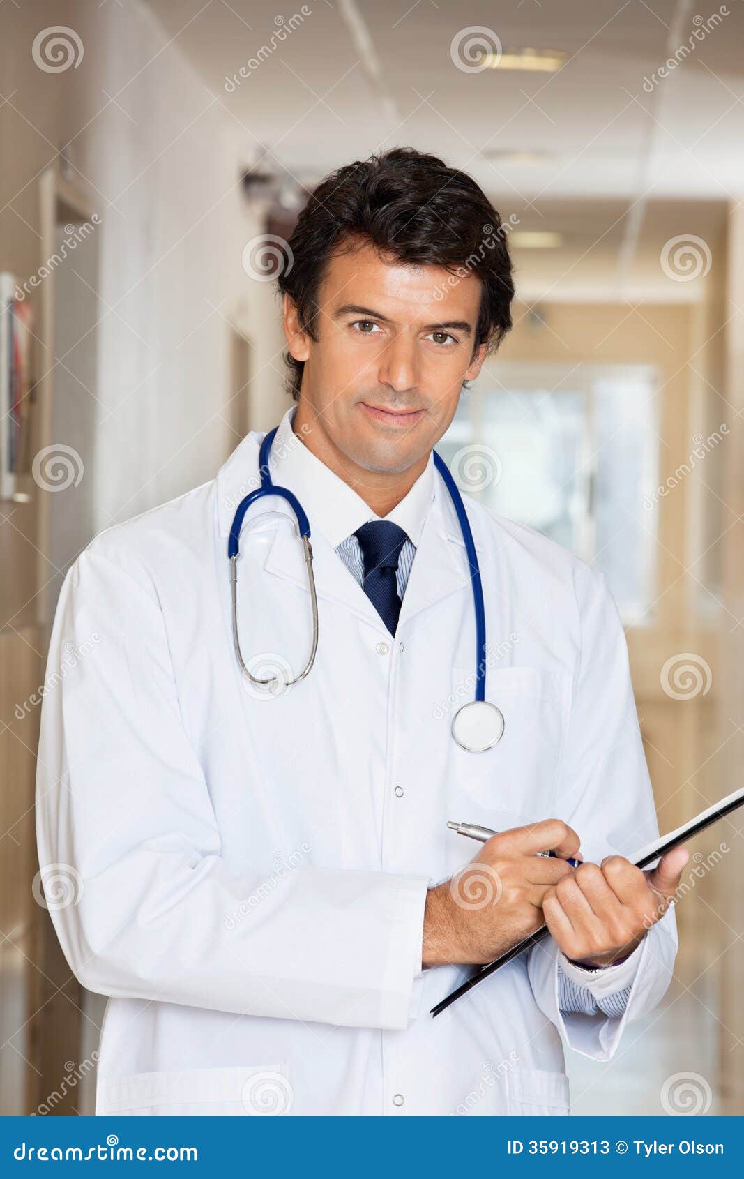 Doctor Writing Report stock image. Image of male, portrait - 35919313