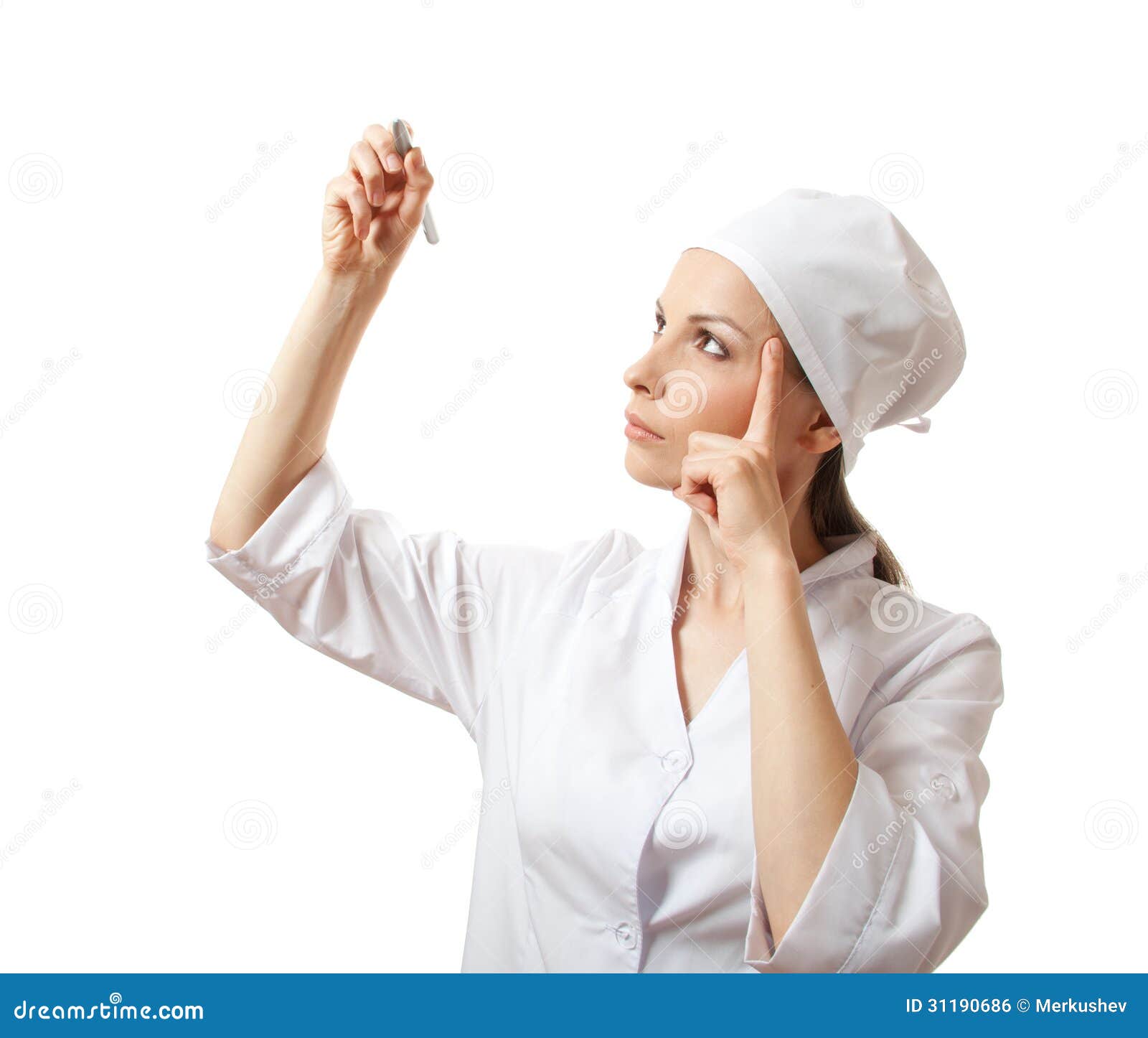 Doctor Writing Something with Marker on Glass Stock Photo - Image of ...