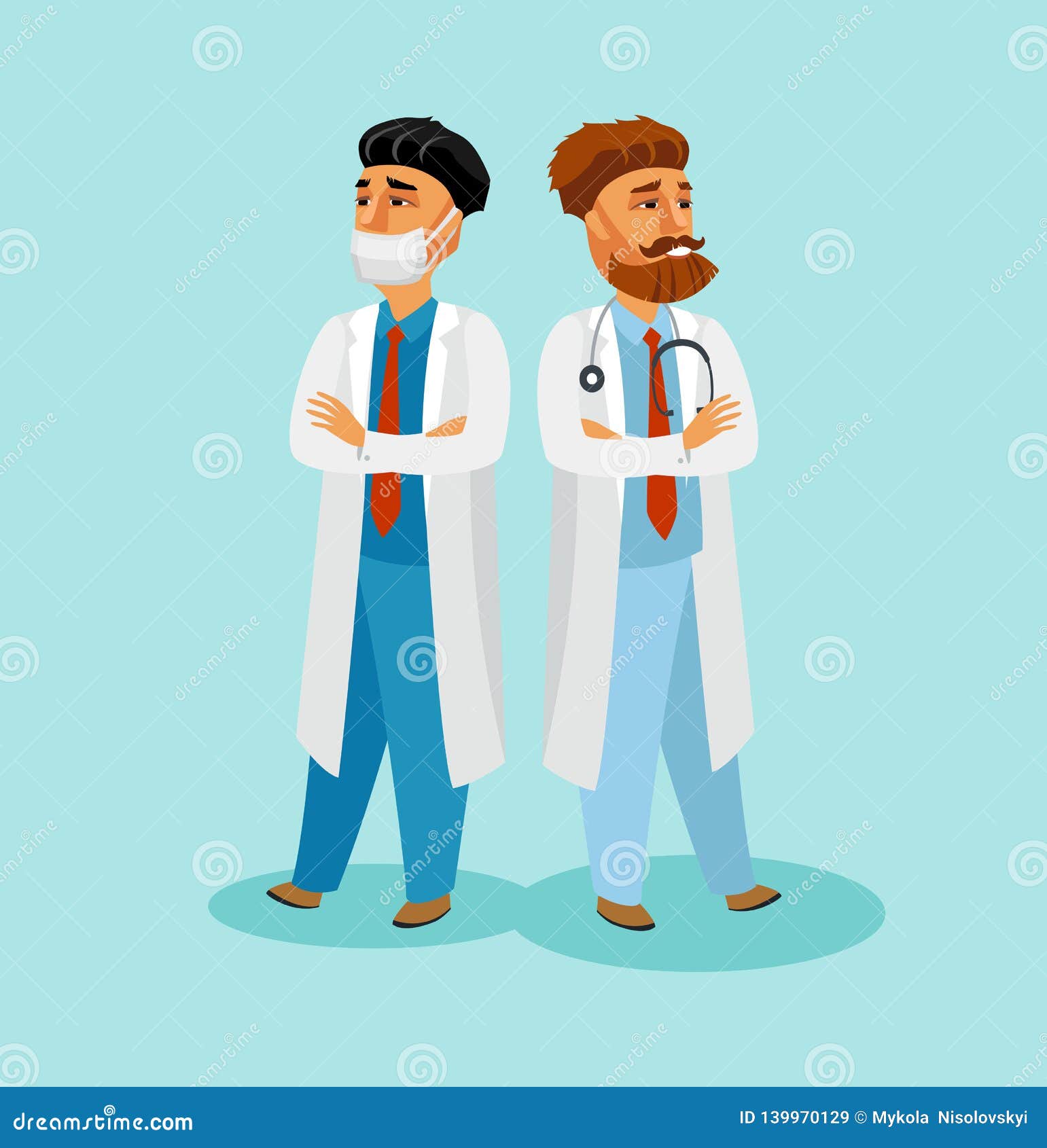 Doctors in Blue Uniform Vector Design Element Stock Vector ...