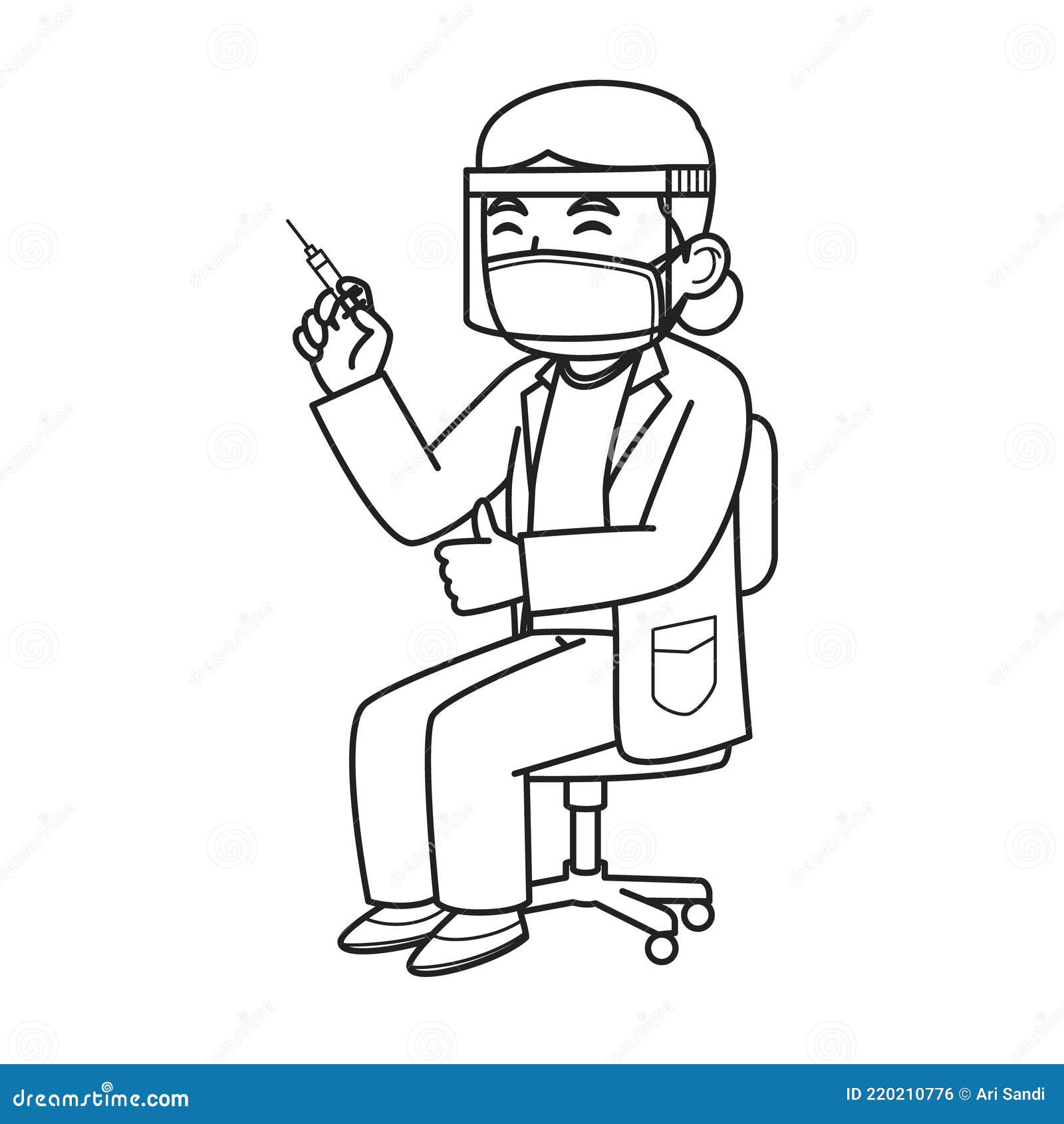 Doctors Character Wear Face Masks Doing the Vaccination Process ...