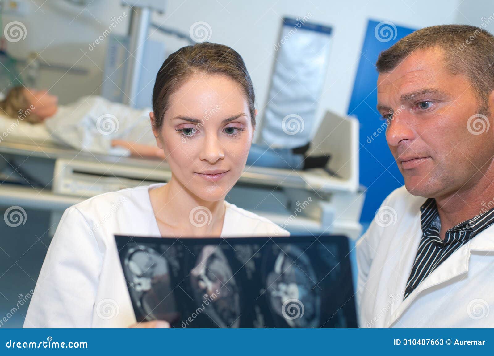 Doctors Checking Patients Xray in Hospital Room Stock Image - Image of ...