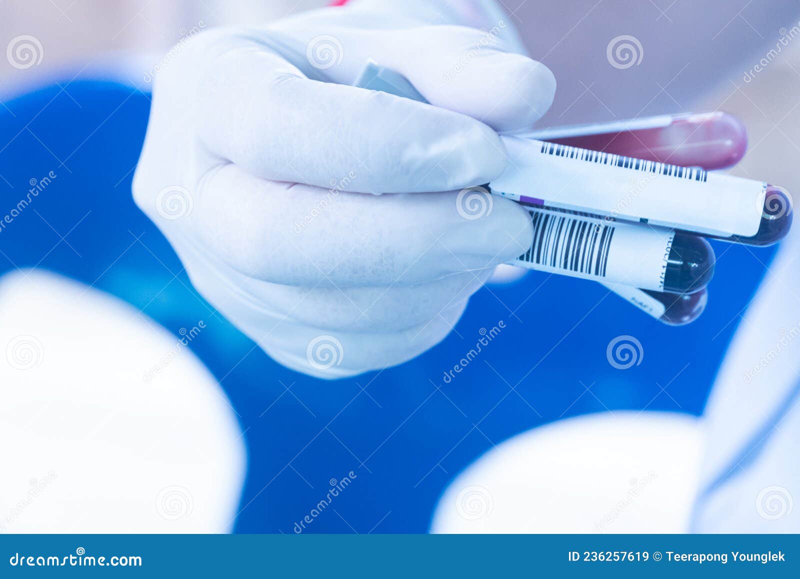 Doctors are Collecting Blood Samples from Patients for Examination ...