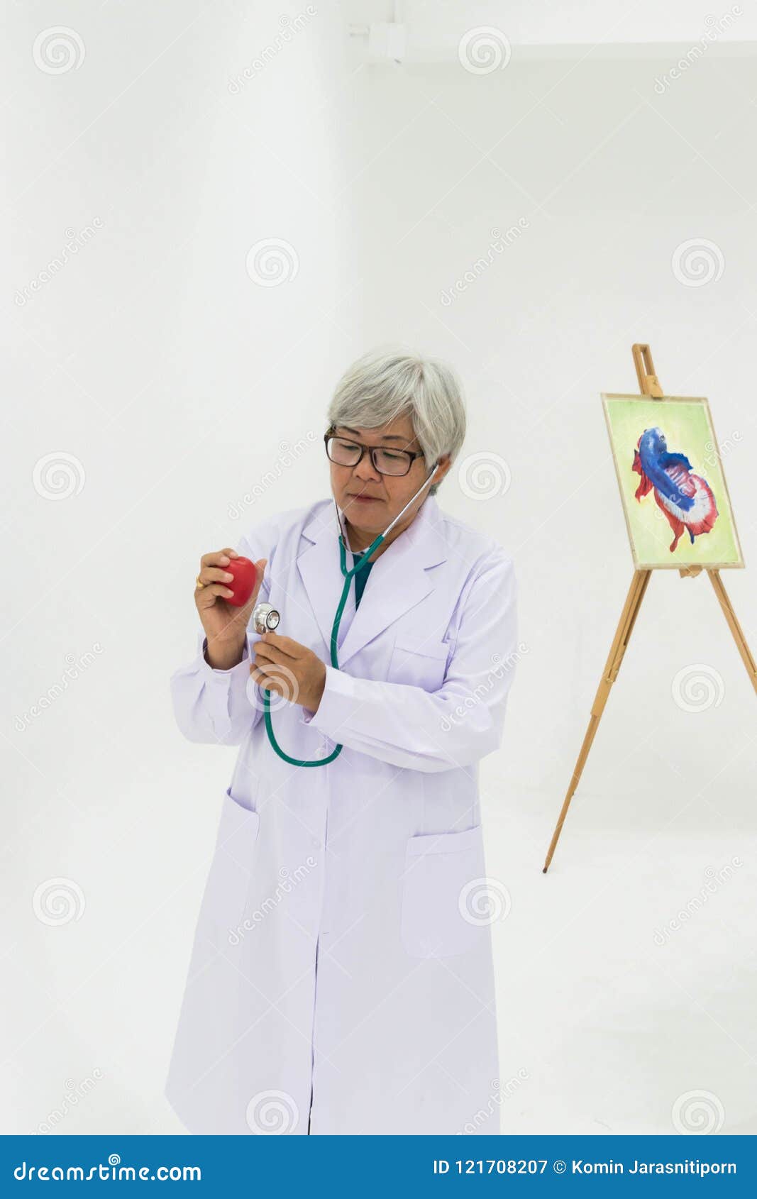 Doctor use stethoscope. stock image. Image of disease - 121708207
