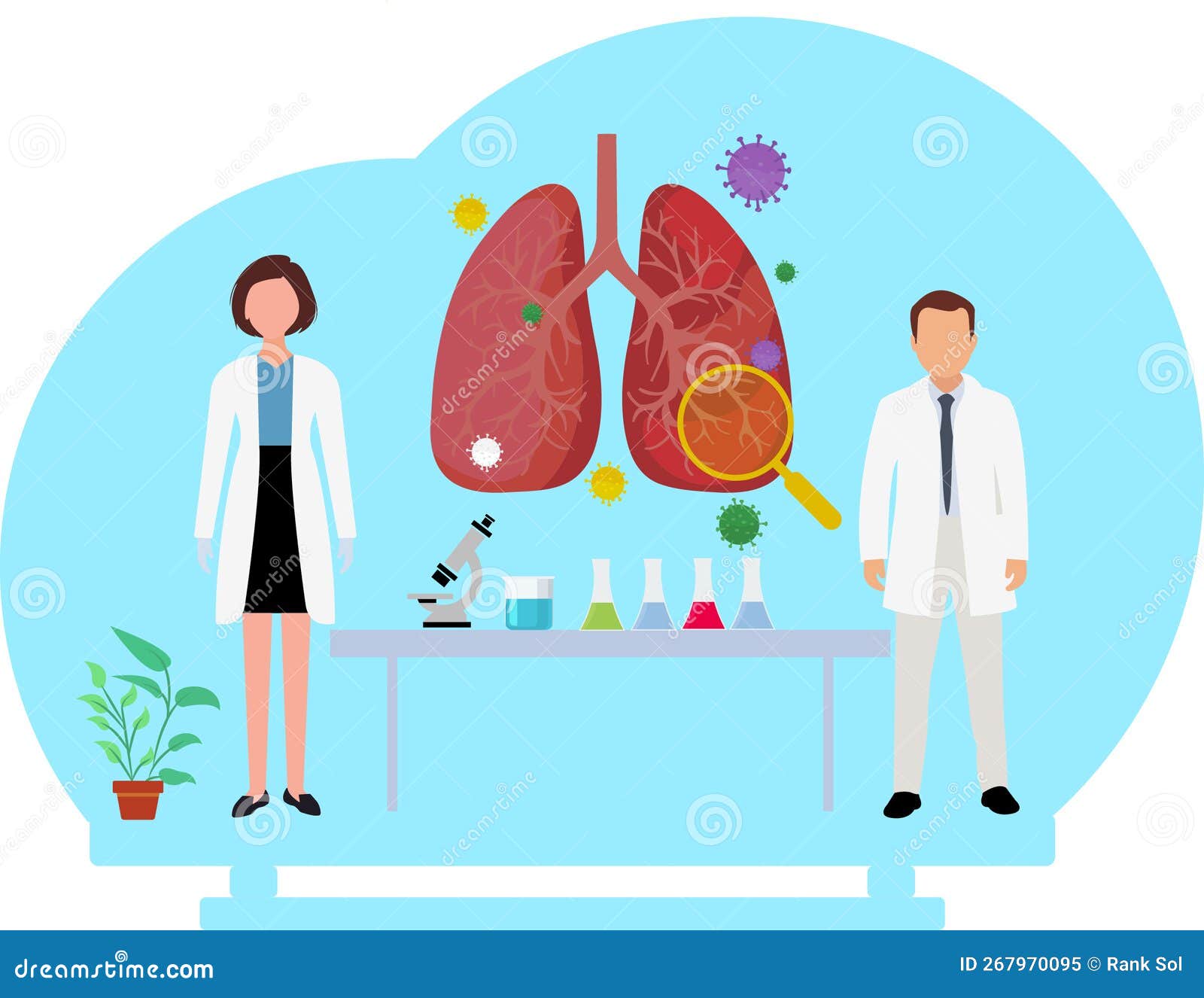 Doctors Doing an Internal Organ Lungs Inspection for Illness ...