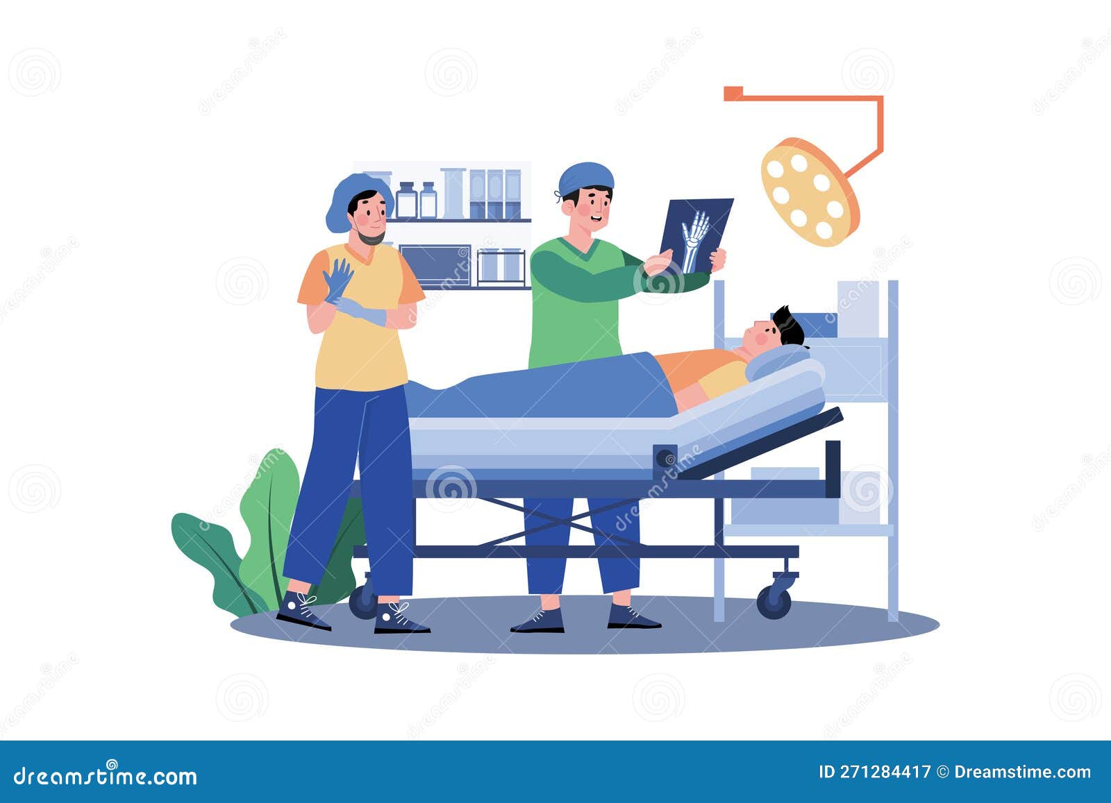 Doctors Doing Surgery Illustration Concept on White Background Stock ...