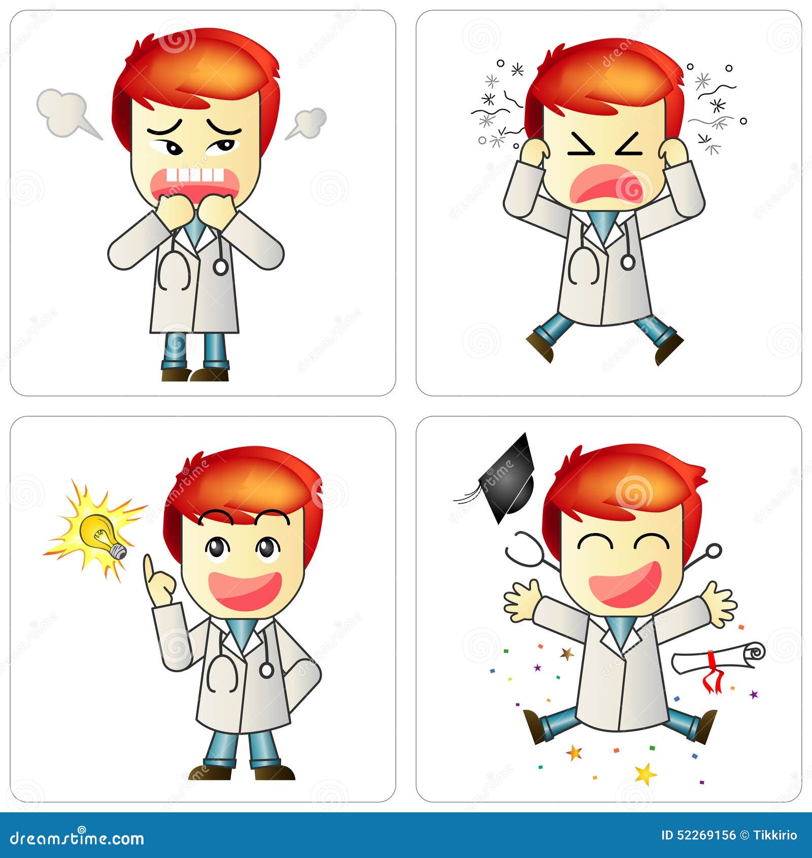Doctors emotions. stock vector. Illustration of stress - 52269156