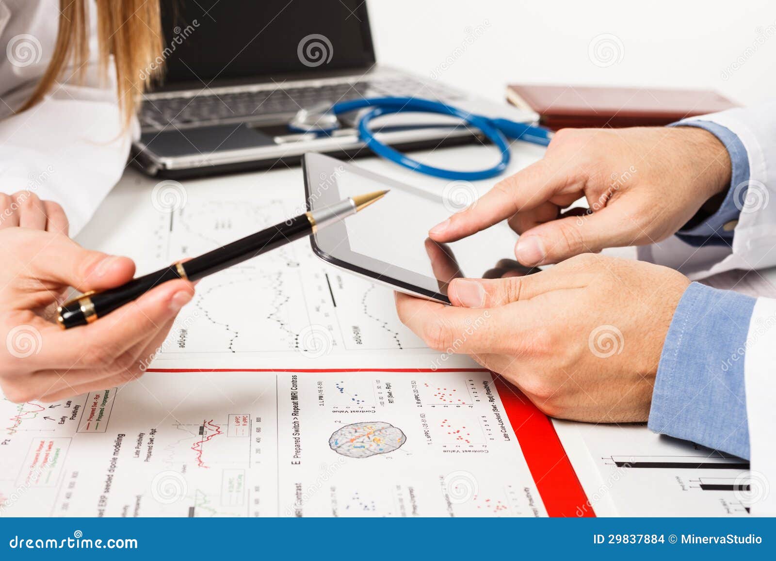 Doctors examining tests stock photo. Image of clinic - 29837884