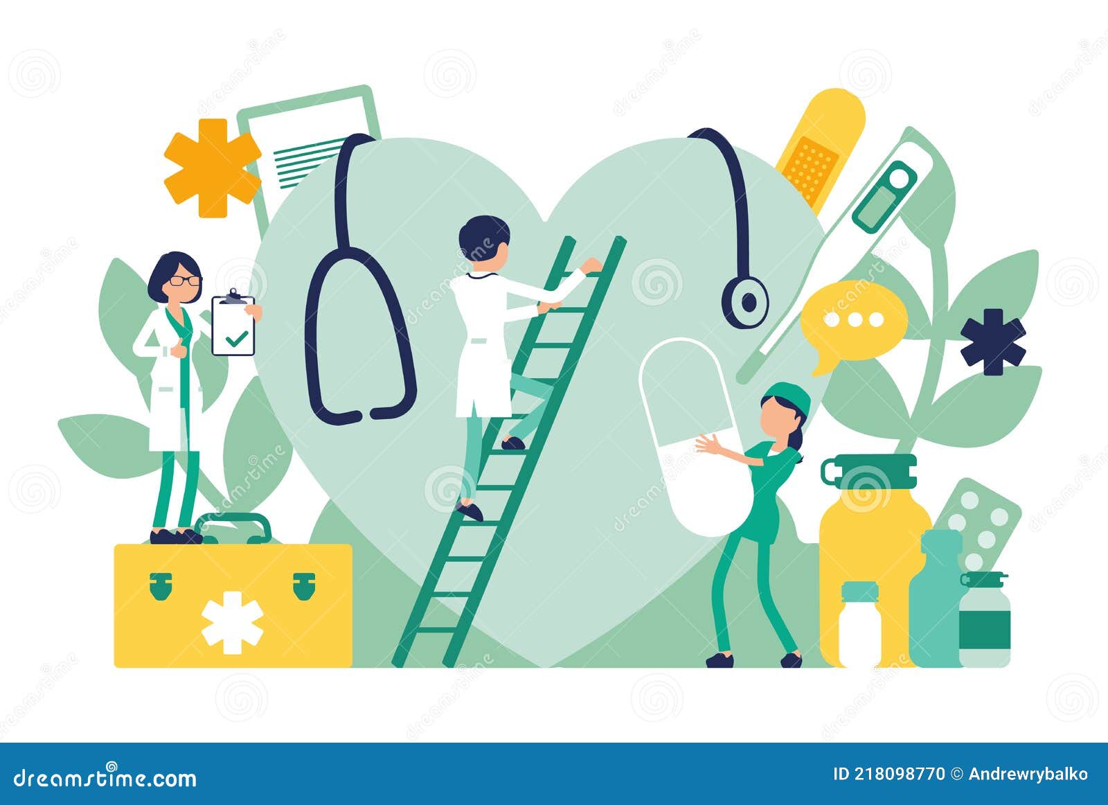 Doctors, General Practitioners Working Stock Vector - Illustration of ...