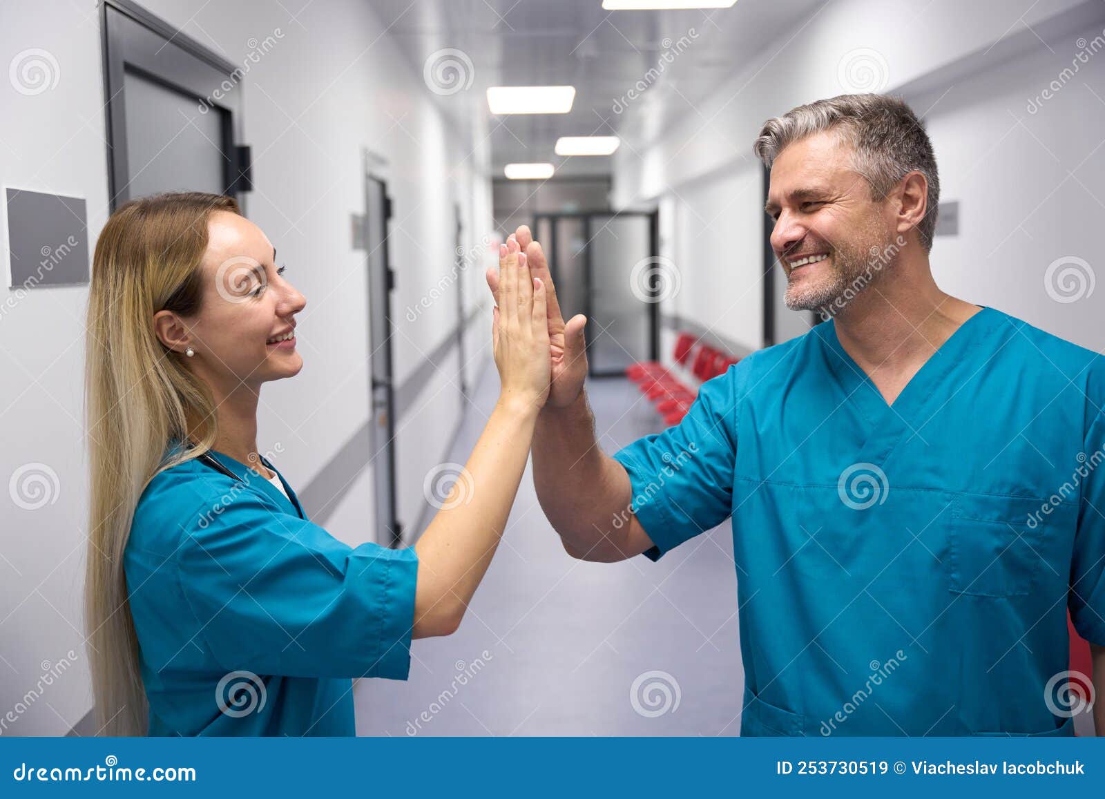Doctors Give High Five To Each Other Stock Image - Image of ...