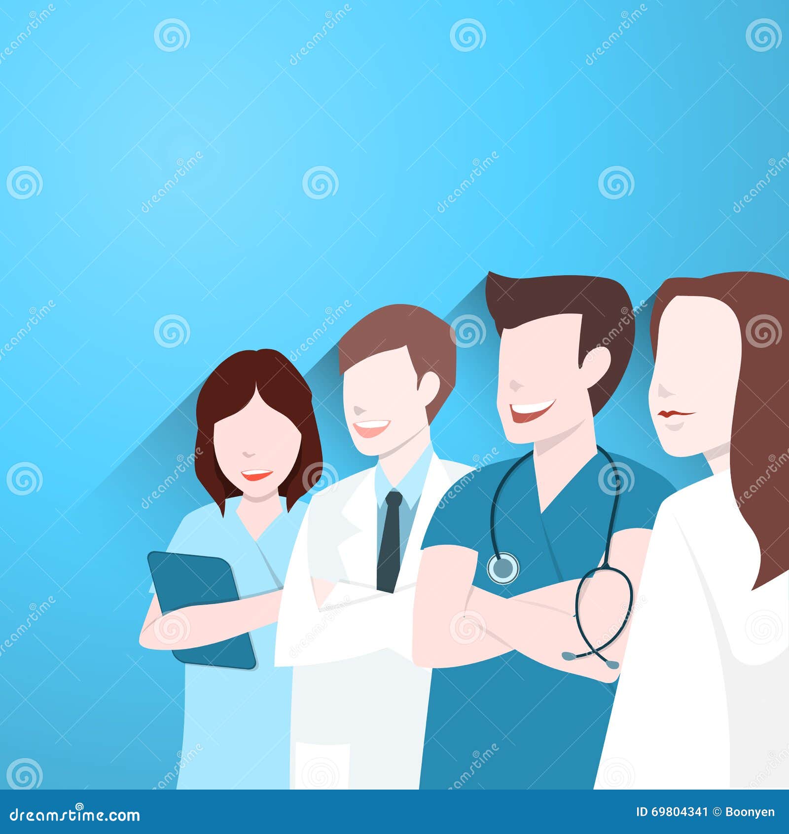 Doctors Group. Friendly Arab Male And Female Doctors. Vector ...