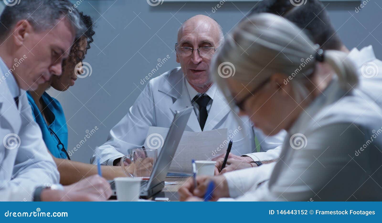 Doctors having a meeting stock photo. Image of hospital - 146443152