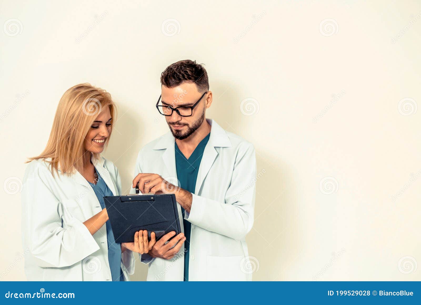 Doctors Looking and Discussing on Documents Paper. Stock Photo - Image ...