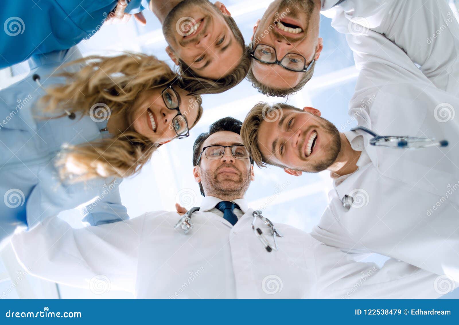 Doctors Looking Down Smiling at the Camera Stock Image - Image of care ...