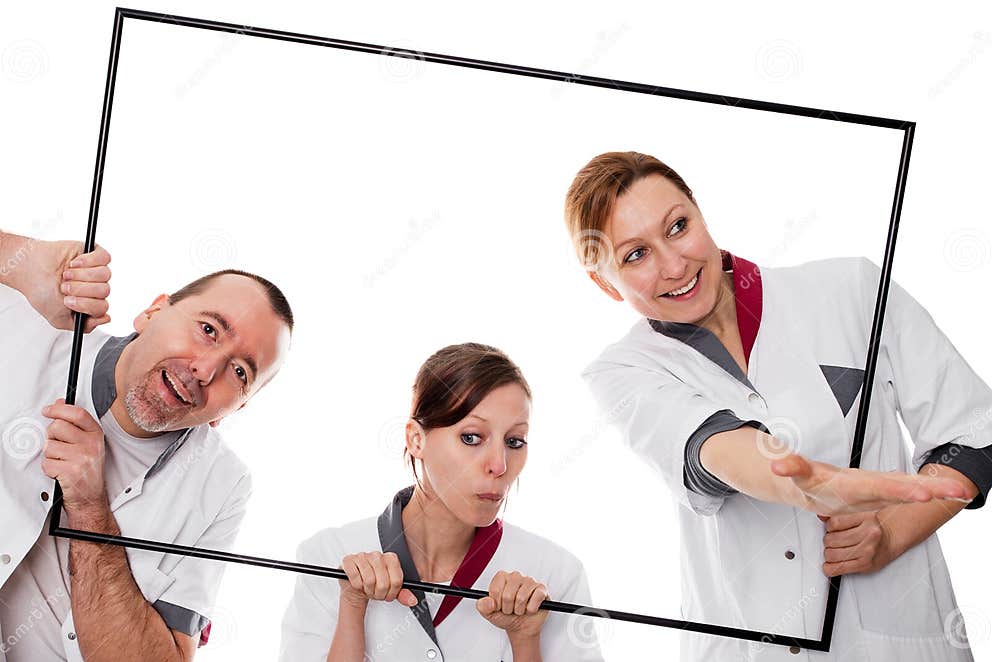 Doctors are Looking through a Frame Stock Photo - Image of medicine ...