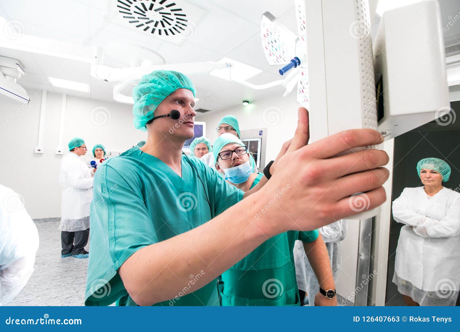 Doctors Looking into the Screen in Surgery Room Editorial Stock Photo ...