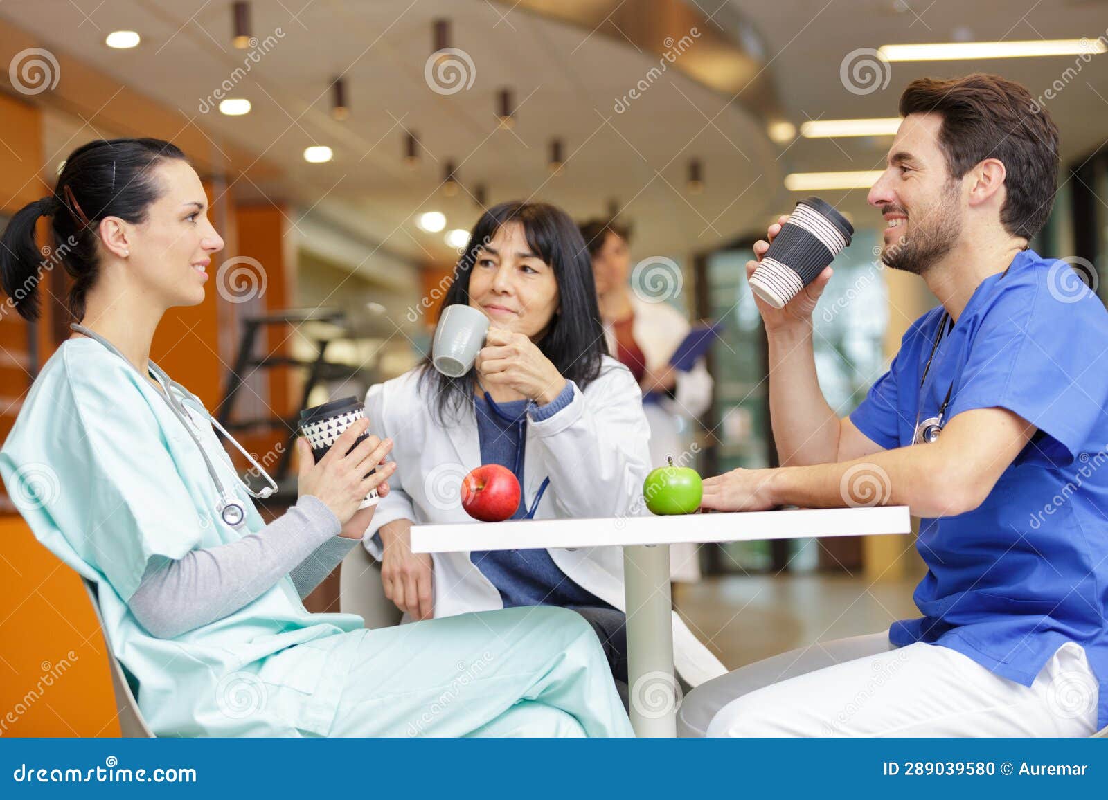 3 Doctors during Lunch Time Stock Photo - Image of location, people ...