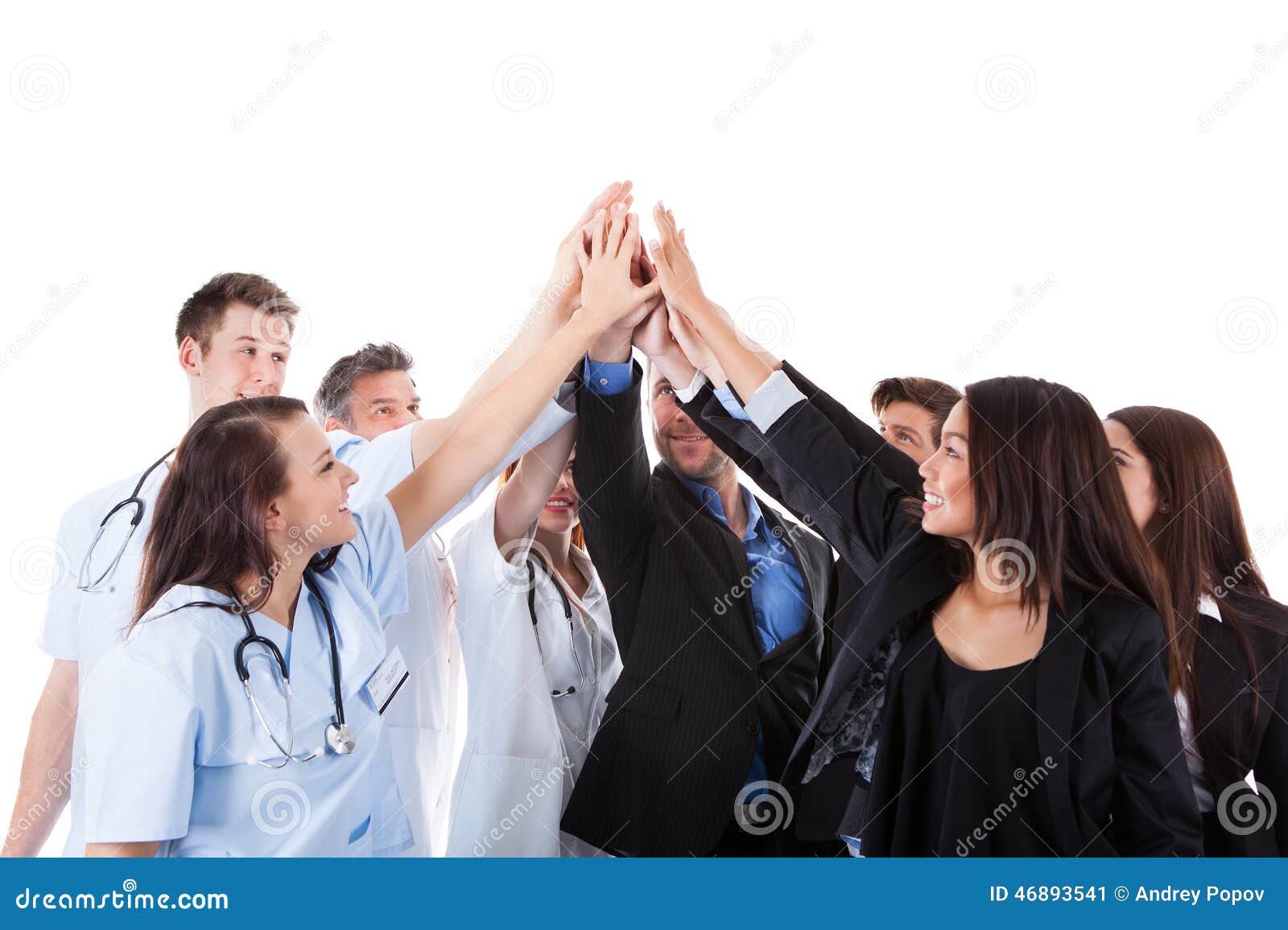 Doctors and Managers Making High Five Gesture Stock Image - Image of ...