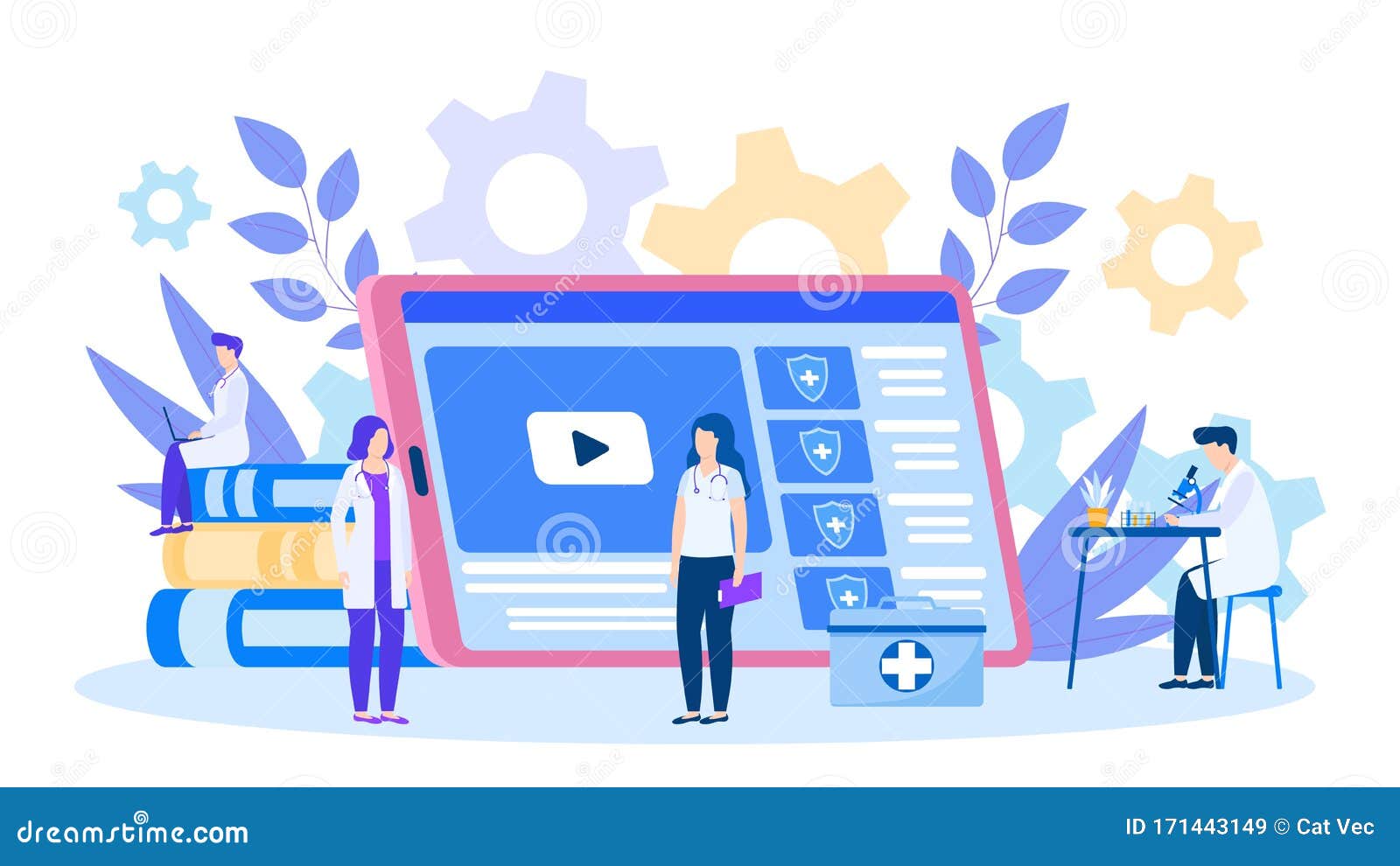 Medical Interns Team. Young Students Group, Educated Nurse With ...