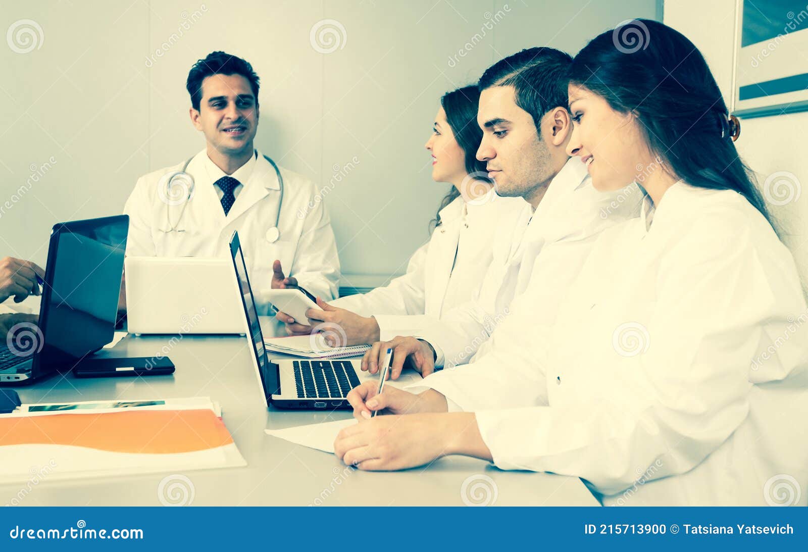 Doctors in Negotiations in Conference Room Stock Photo - Image of chief ...