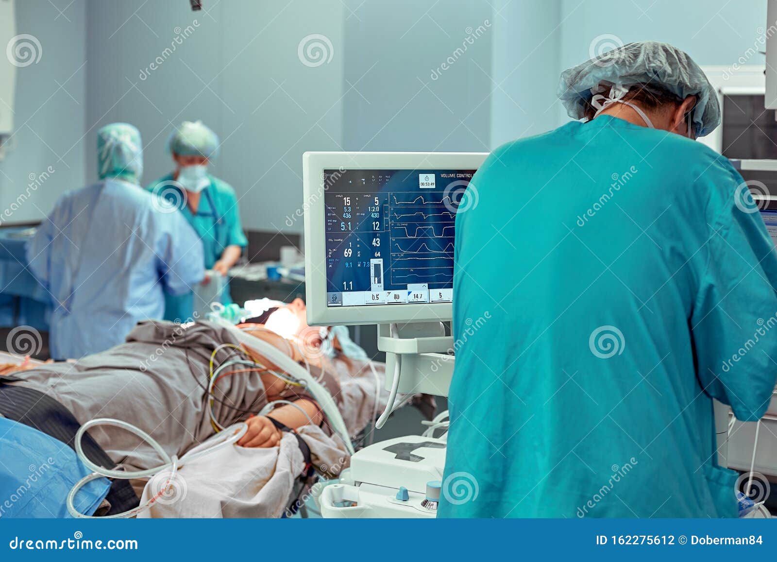 The Doctors and Nurses Brainstorm Power Assisted Surgery Stock Photo ...