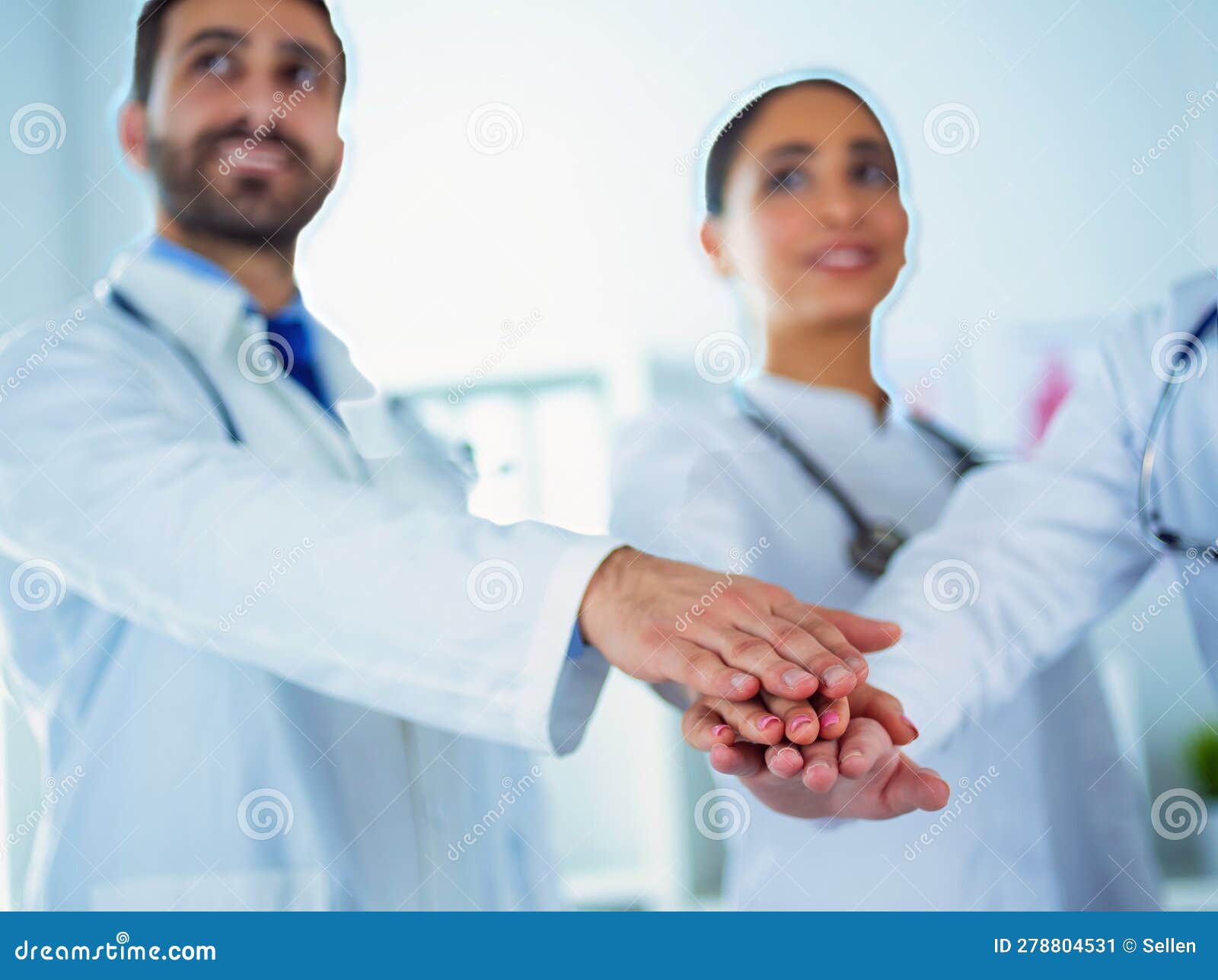 Doctors and Nurses Coordinate Hands. Concept Teamwork in Hospital for ...