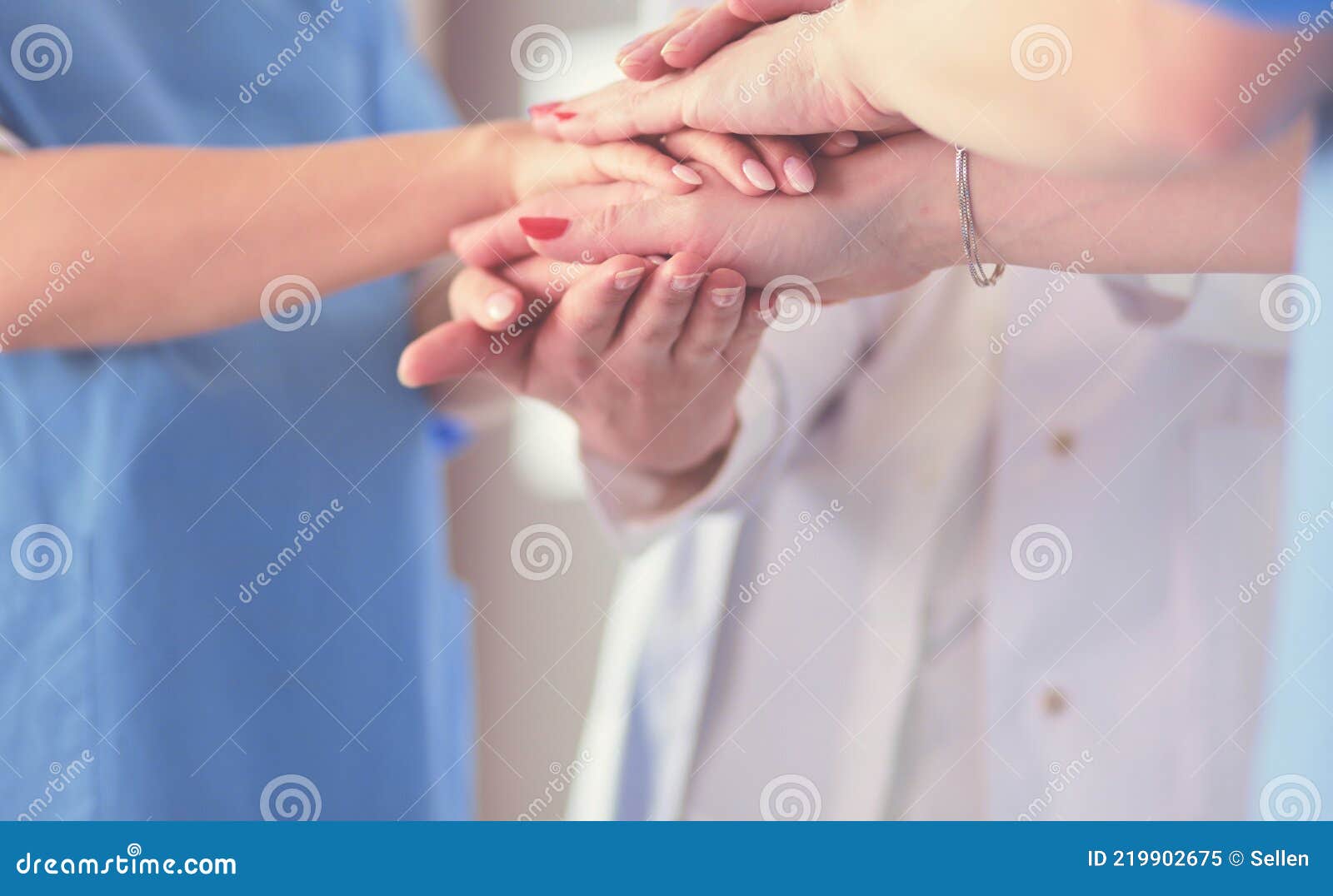 Doctors and Nurses in a Medical Team Stacking Hands Stock Image - Image ...