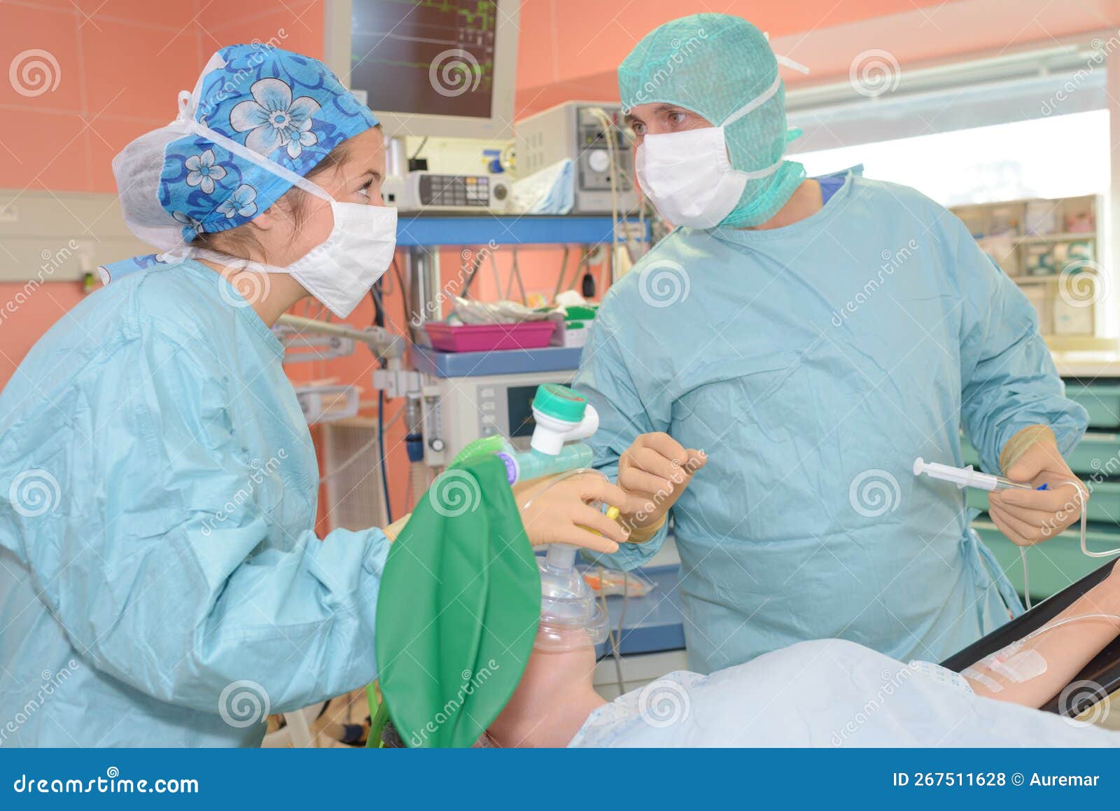 Doctors in operating room stock photo. Image of medication - 267511628