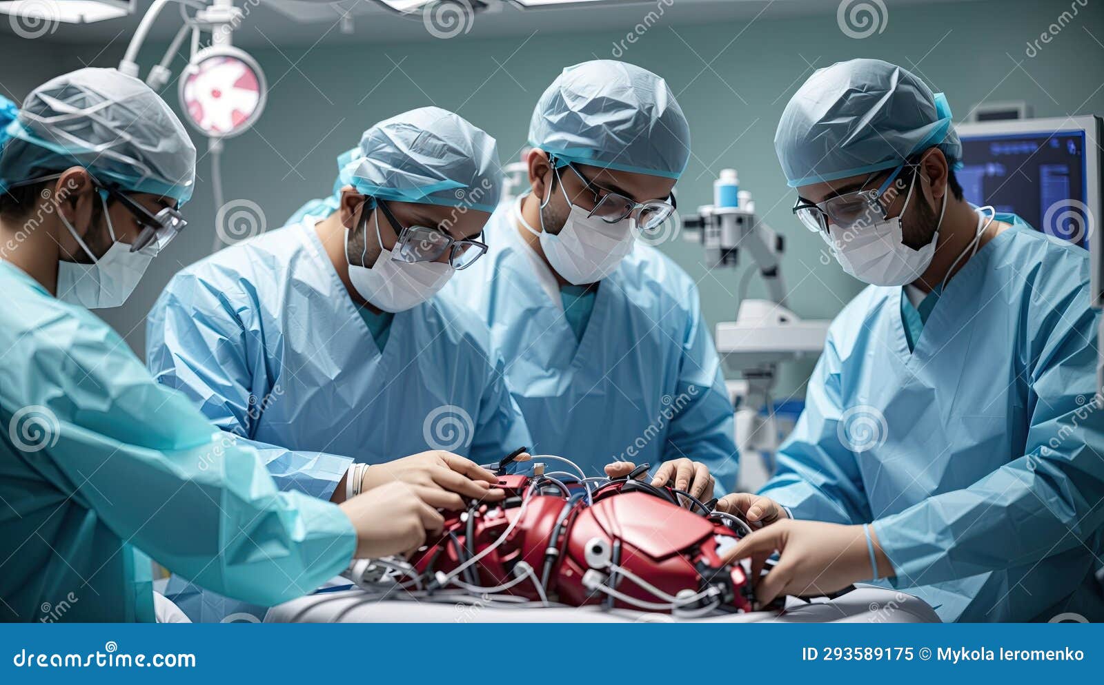 Doctors in the Operating Room Performing a Complex Manipulation Stock ...