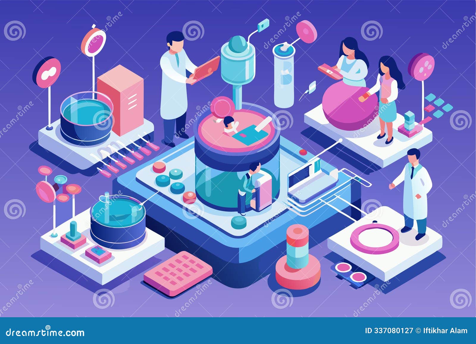 Doctors and Patients Interacting with IVF Equipment in a Modern ...