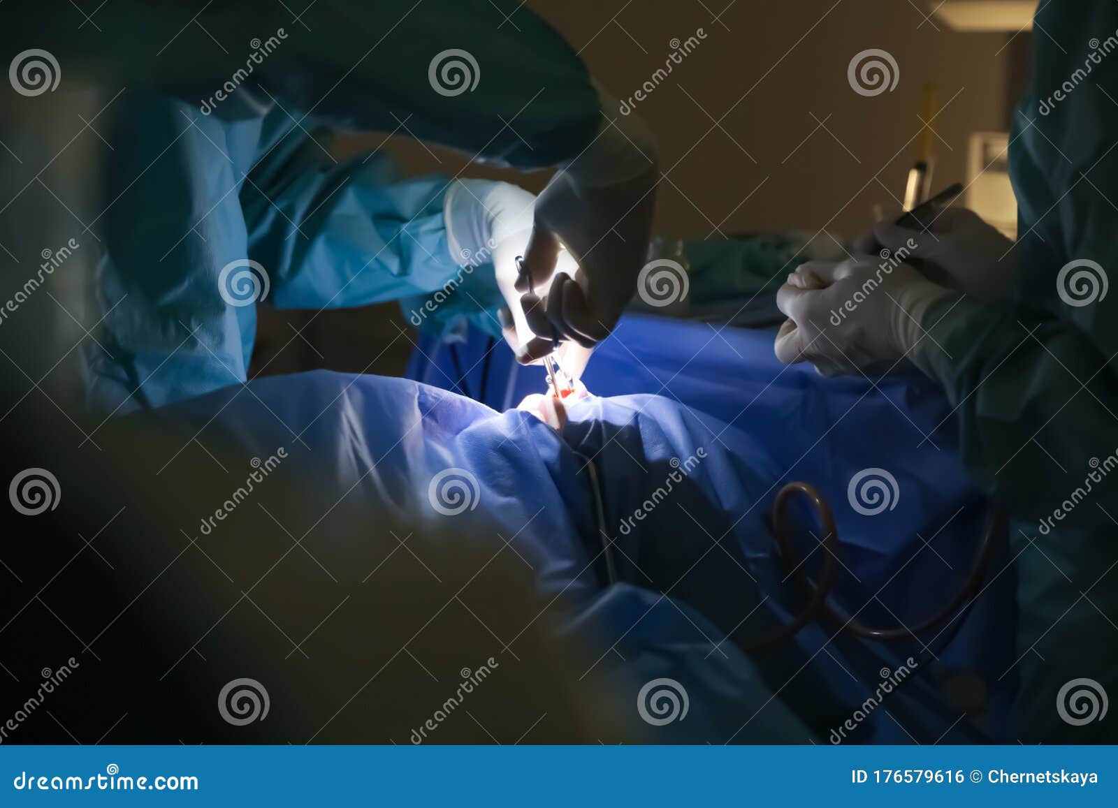 Doctors Performing Operation in Surgery Room, Closeup Stock Photo ...